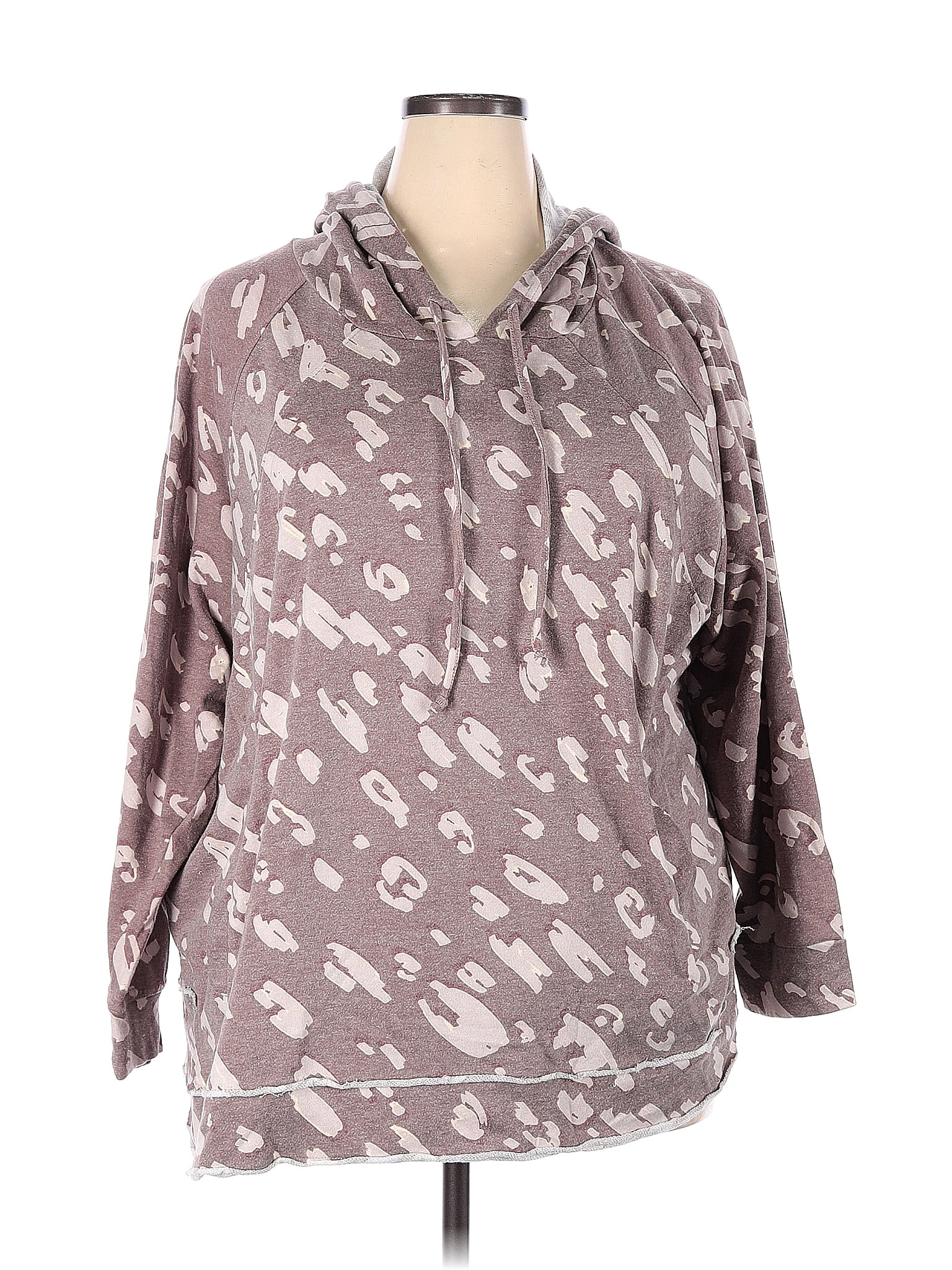 wonderly Animal Print Gray Pullover Hoodie Size 3X (Plus) - 66% off ...