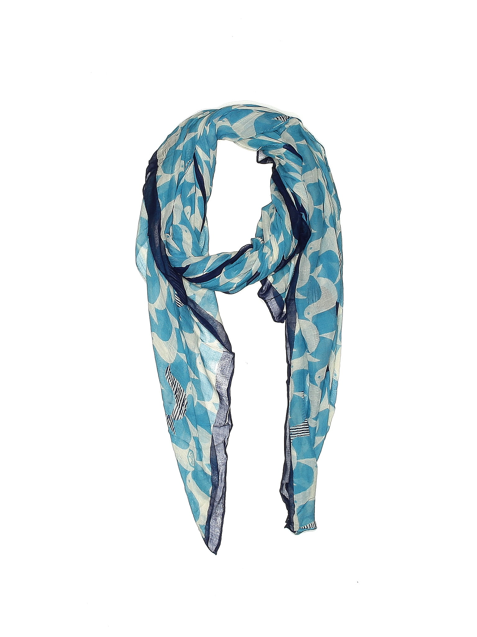 Jonathan Adler Graphic Color Block Animal Print Blue Teal Scarf One ...