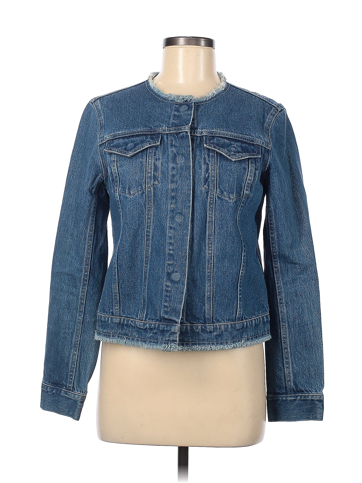 Club Monaco 100% Cotton Solid Blue Denim Jacket Size M - 76% off | thredUP