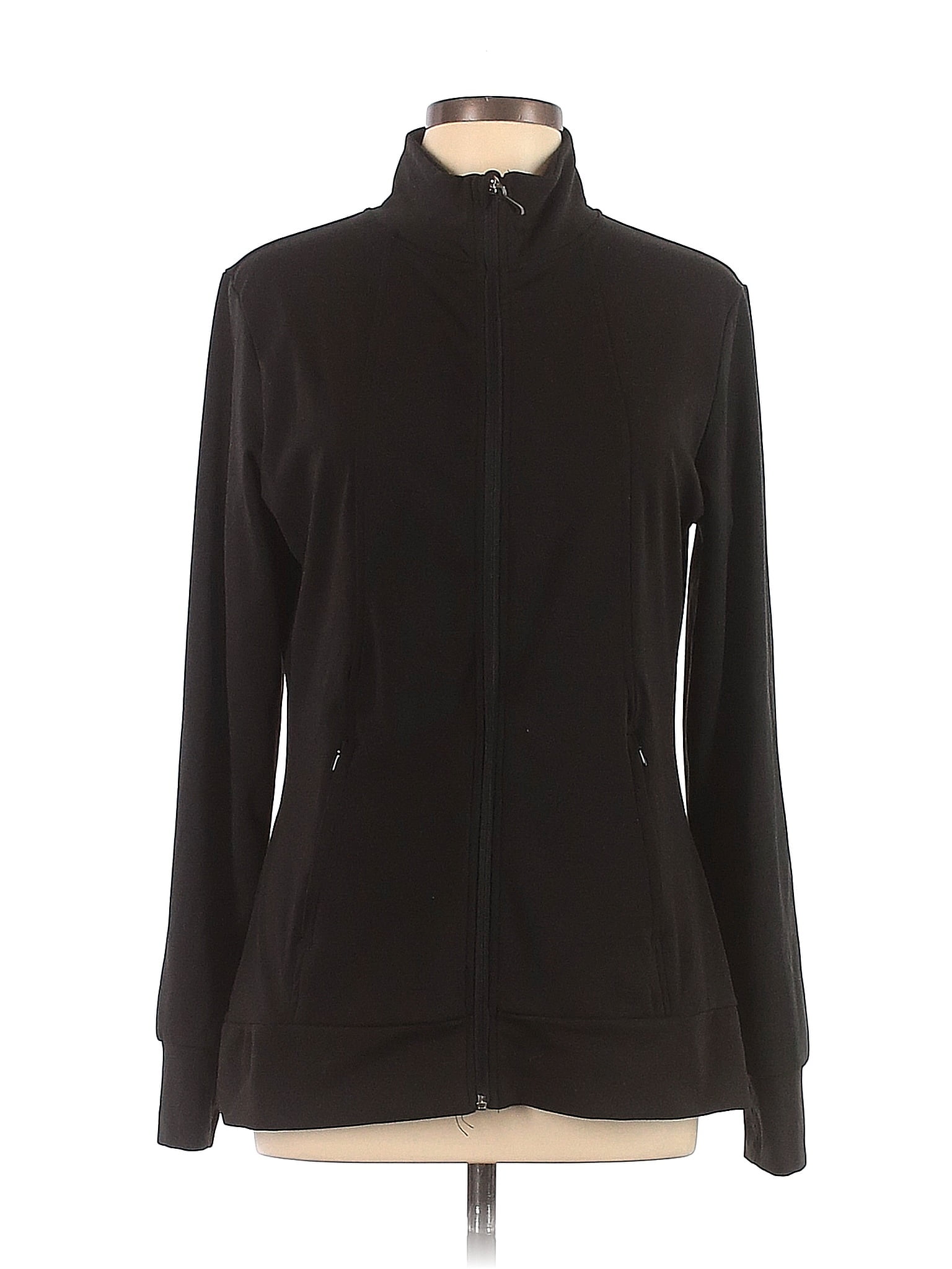 Jockey Solid Black Track Jacket Size L - 43% off | thredUP