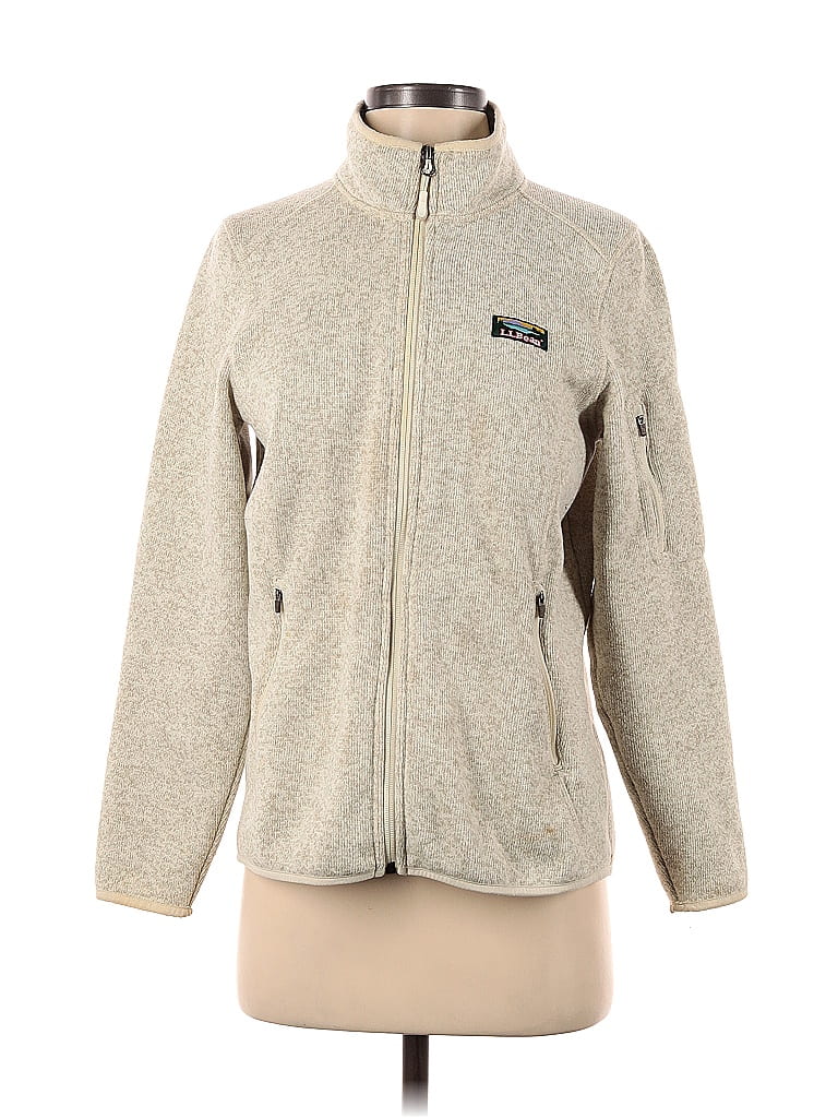 L.L.Bean 100% Polyester Solid Gray Jacket Size M (Petite) - 55% off | thredUP