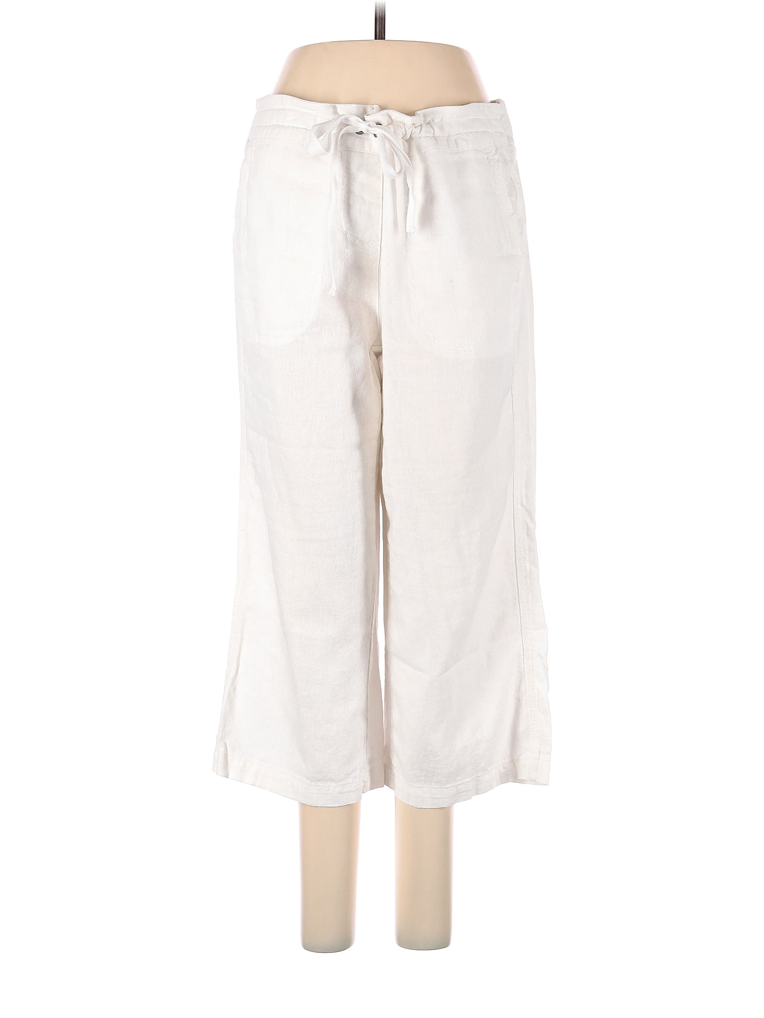 Per Se Solid White Ivory Casual Pants Size M - 72% off | thredUP