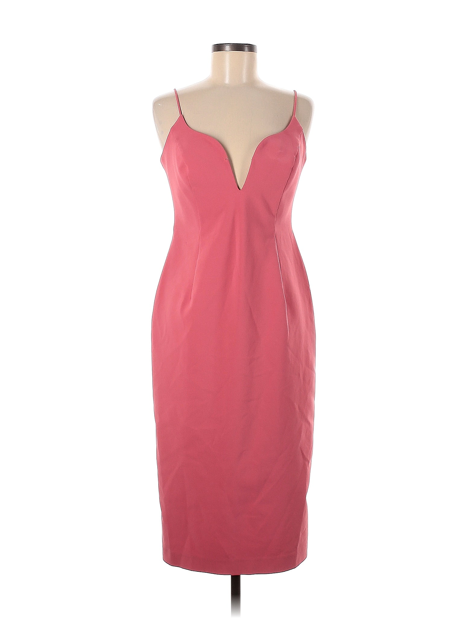 Jill Jill Stuart Solid Pink Pink Deep V-Neck Sheath Size 8 - 76% off ...