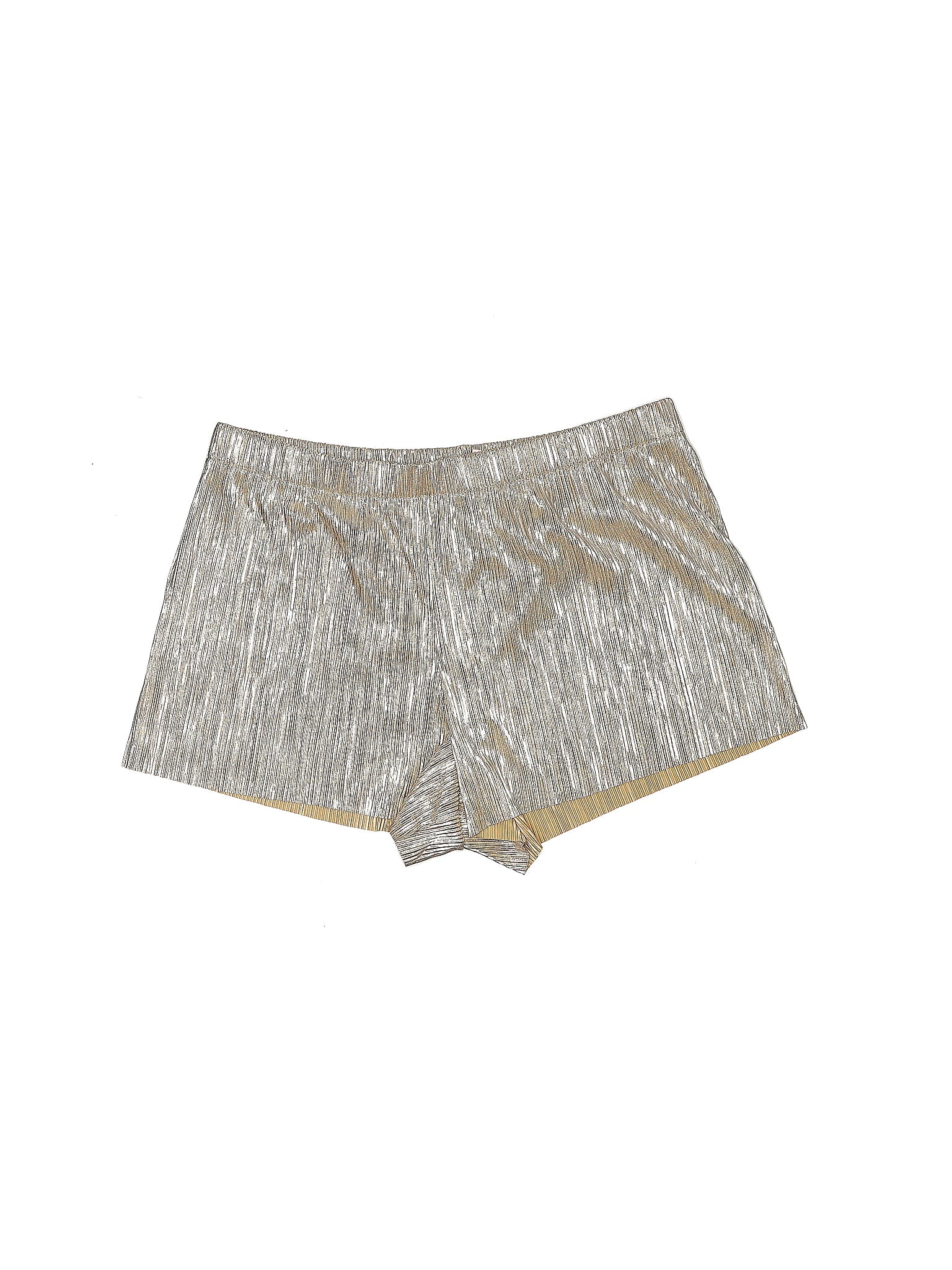 Victoria's Secret 100% Polyester Stripes Metallic Silver Shorts Size L ...