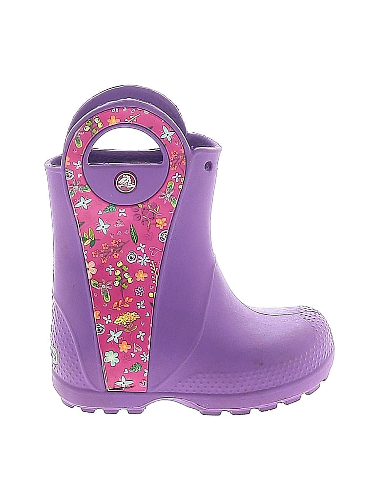 Crocs Floral Purple Boots Size 7 - 44% off | thredUP