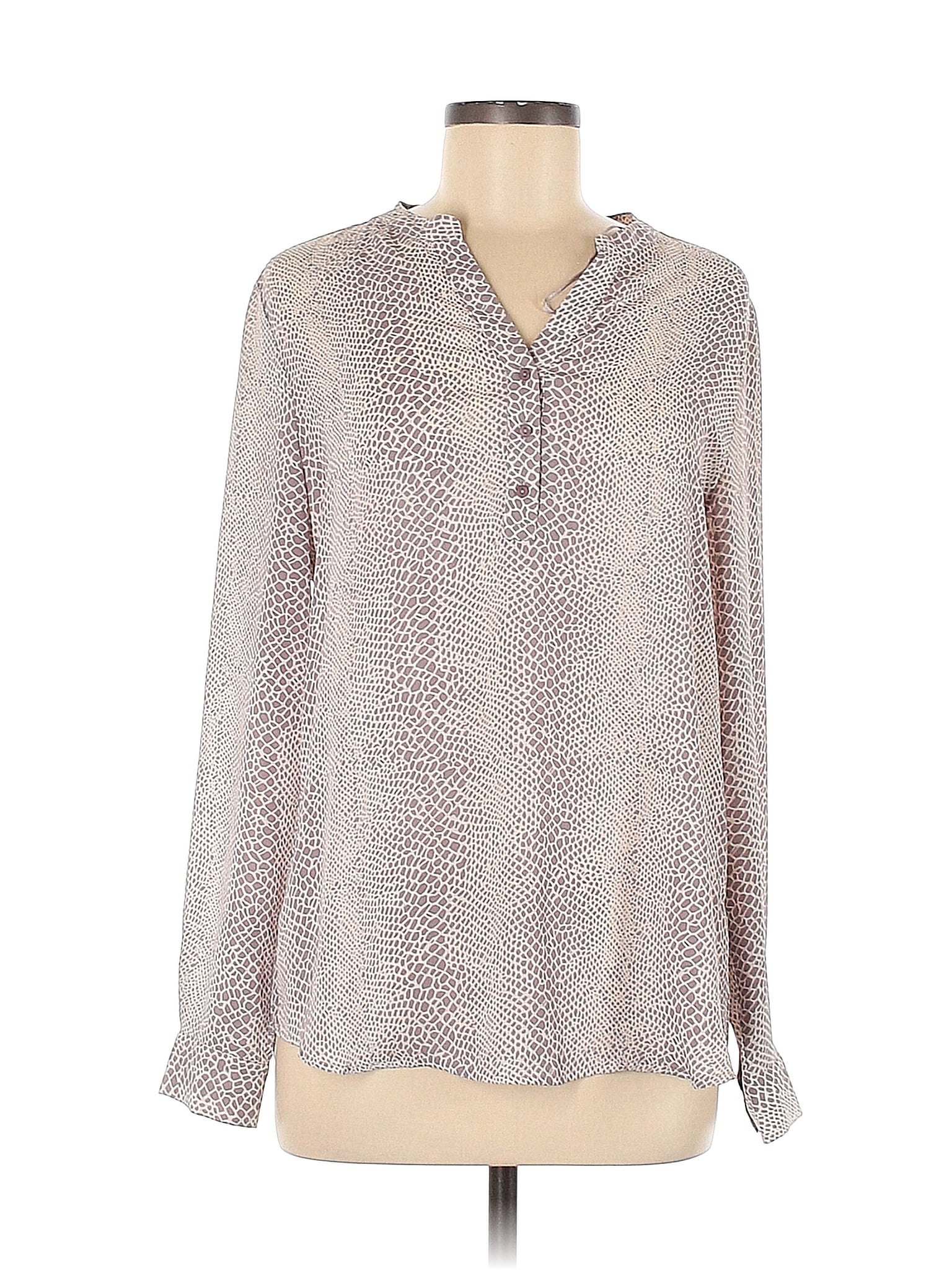 Violet And Claire 100 Polyester Gray Long Sleeve Blouse Size M 68 Off