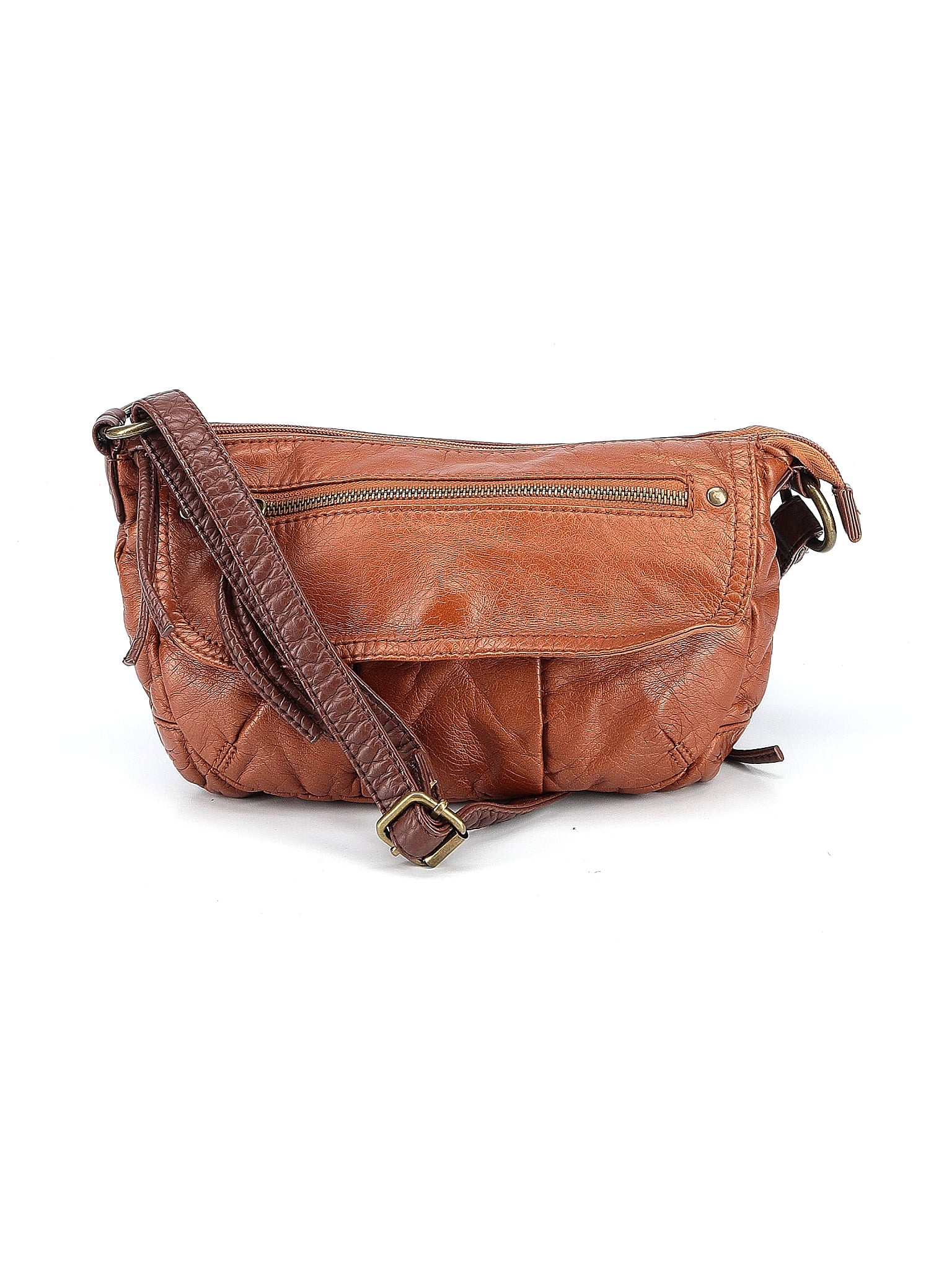 GAL Bueno Of California 100% Polyurethane Solid Brown Crossbody Bag One ...