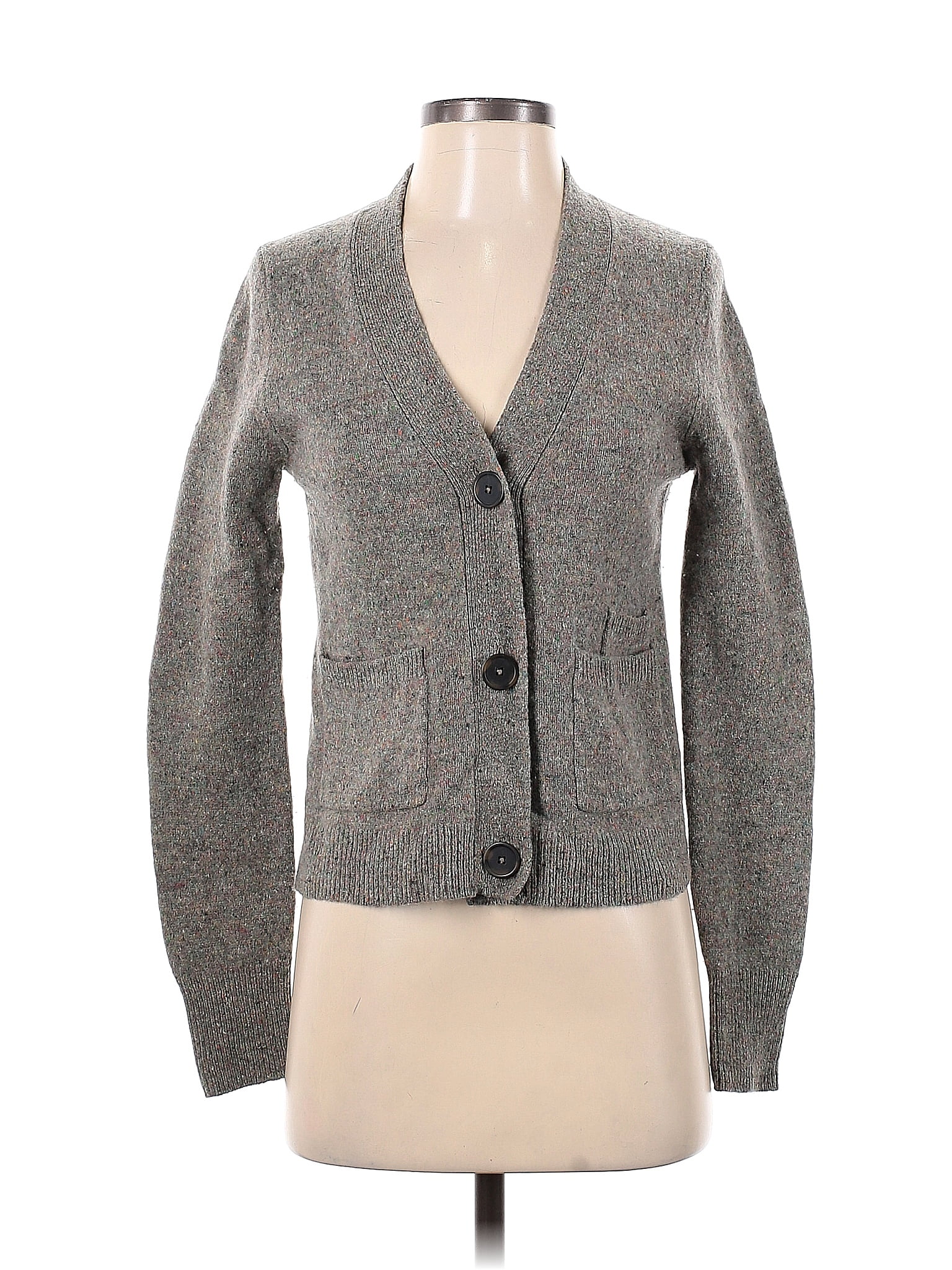 Madewell 100% Wool Color Block Marled Gray Cardigan Size S - 68% off ...