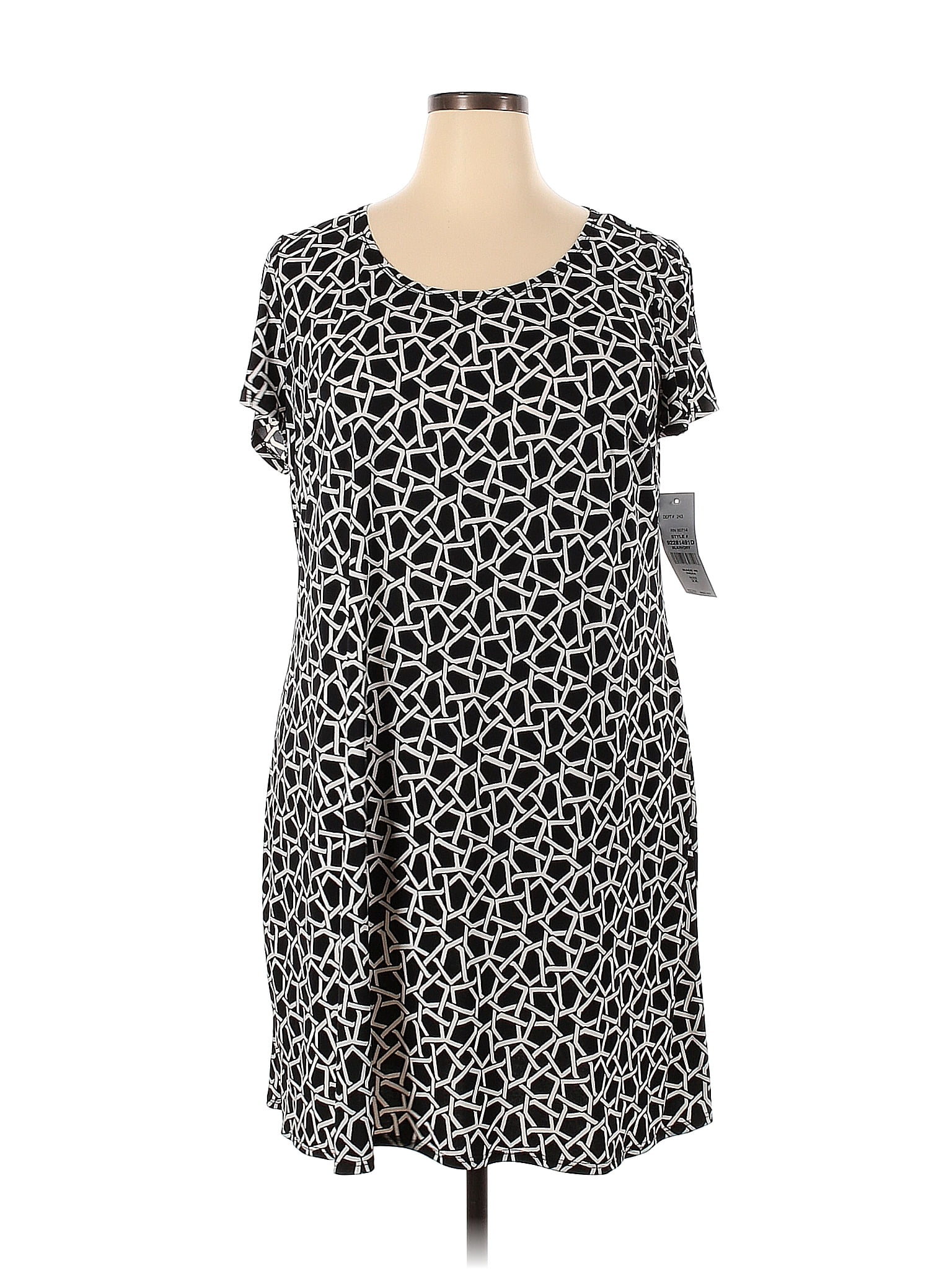 MSK Multi Color Black Casual Dress Size 2X (Plus) - 66% off | ThredUp