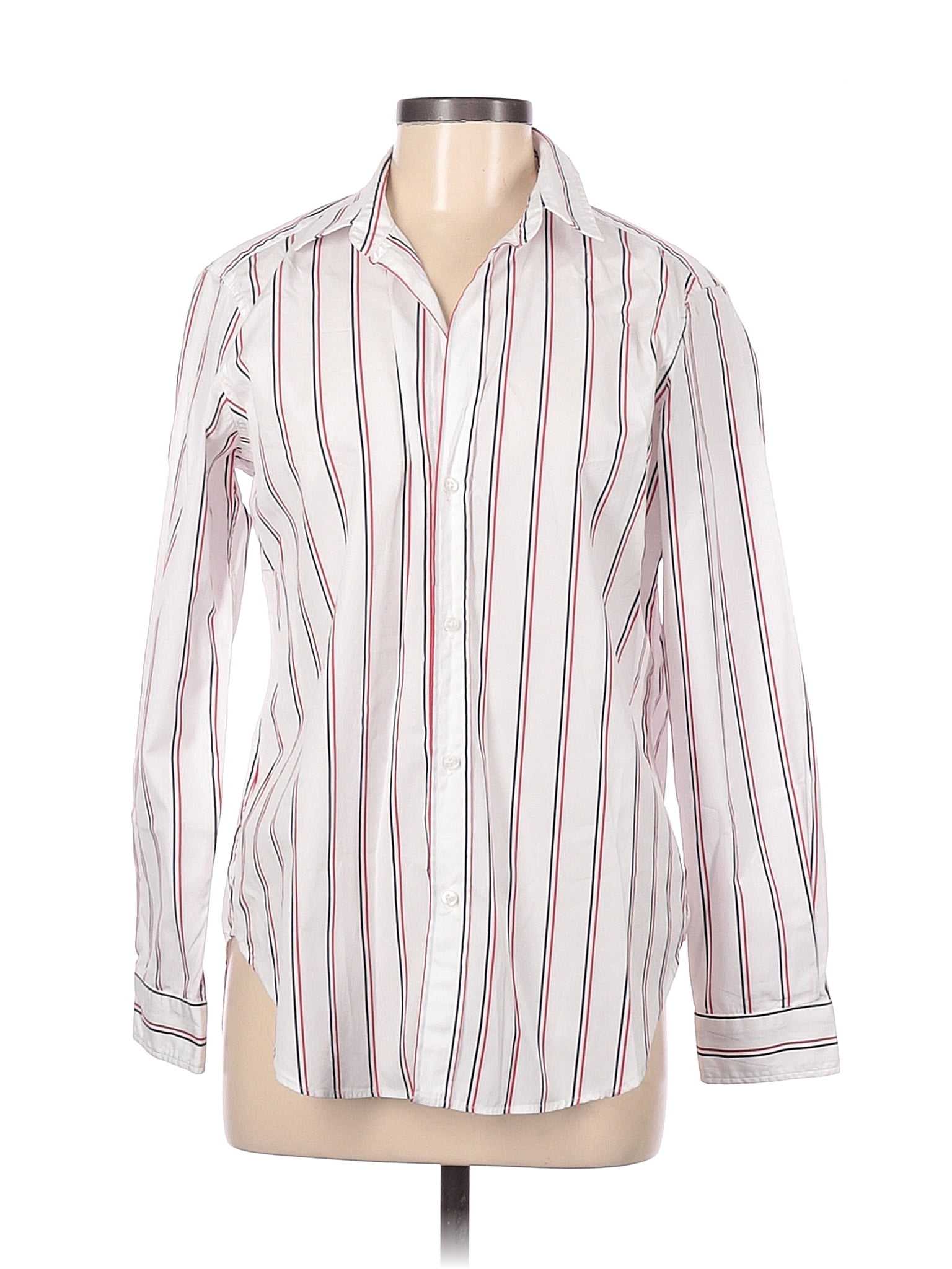 Frank & Eileen 100% Cotton Stripes White Long Sleeve Button-Down Shirt Size M - 75% off | thredUP