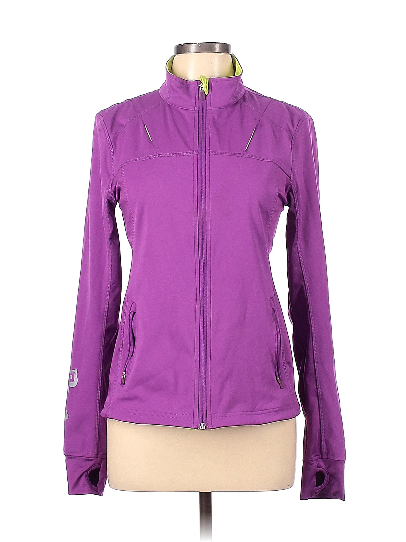Athleta 100% Polyester Solid Purple Track Jacket Size L - 64% off | ThredUp