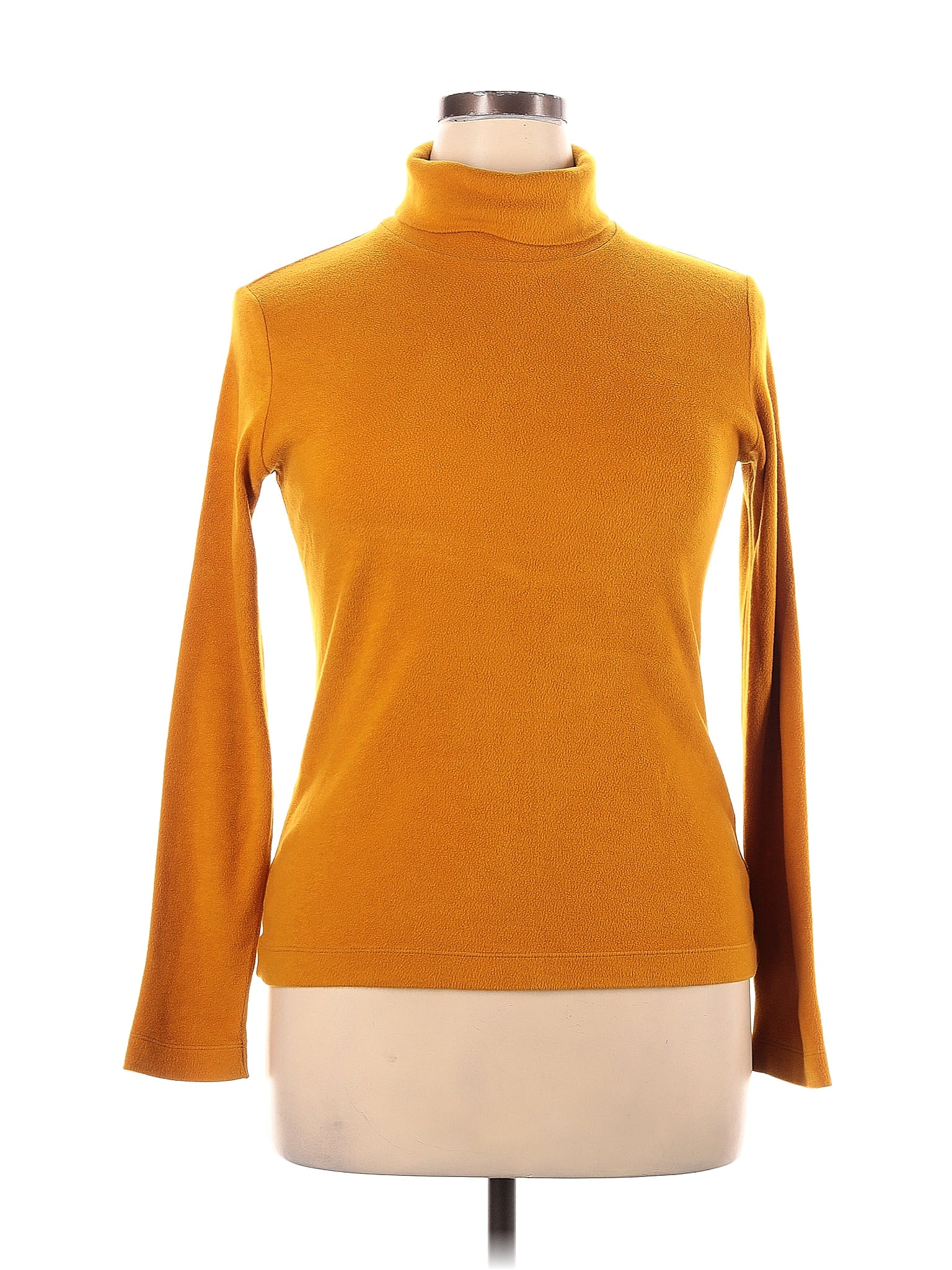 Uniqlo Color Block Solid Yellow Orange Turtleneck Sweater Size Xl 46