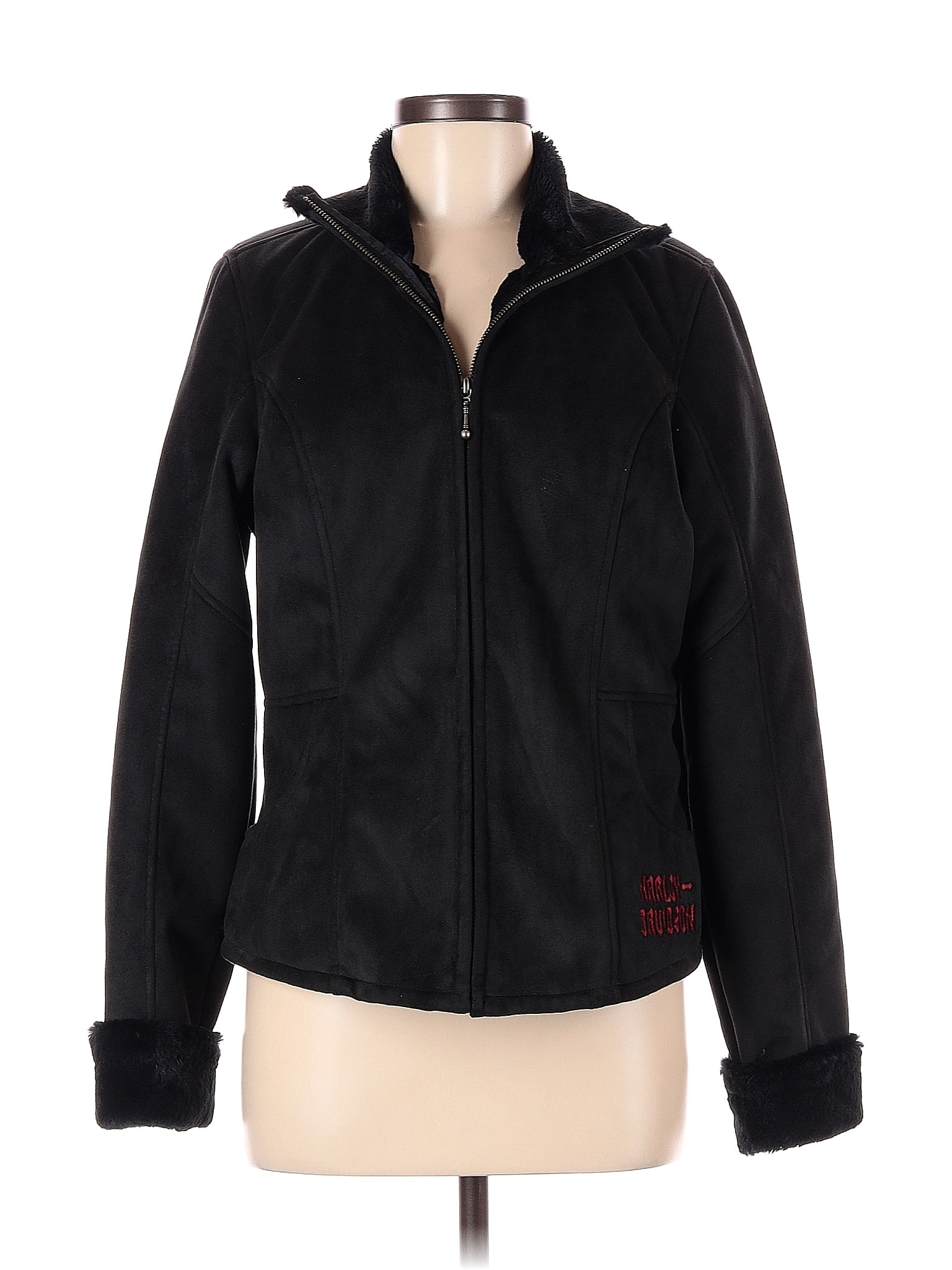 Harley Davidson 100% Polyester Solid Black Jacket Size M - 70% off | thredUP