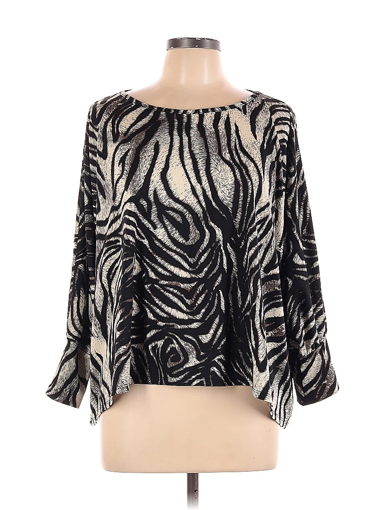 Strazzi Zebra Print Black Long Sleeve Blouse Size L - 55% off | ThredUp
