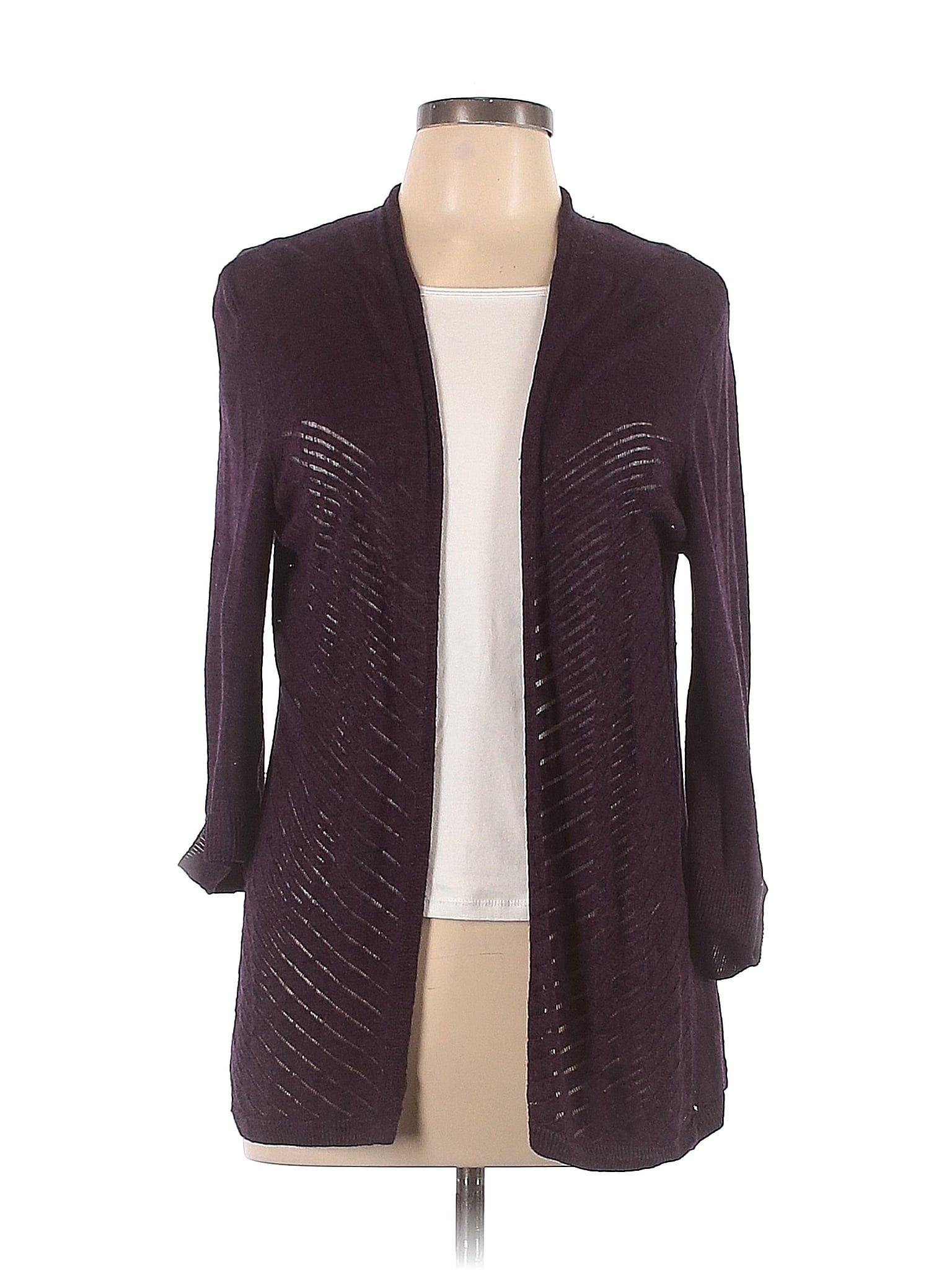Croft & Barrow Color Block Solid Purple Cardigan Size L - 62% off | thredUP