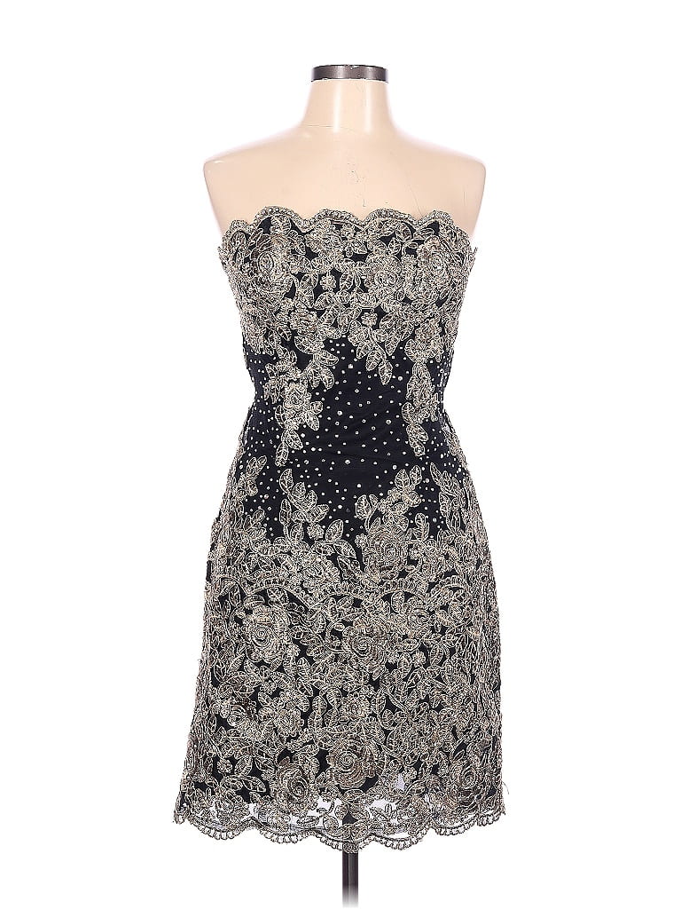 Cinderella Divine 100% Polyester Multi Color Silver Cocktail Dress Size ...