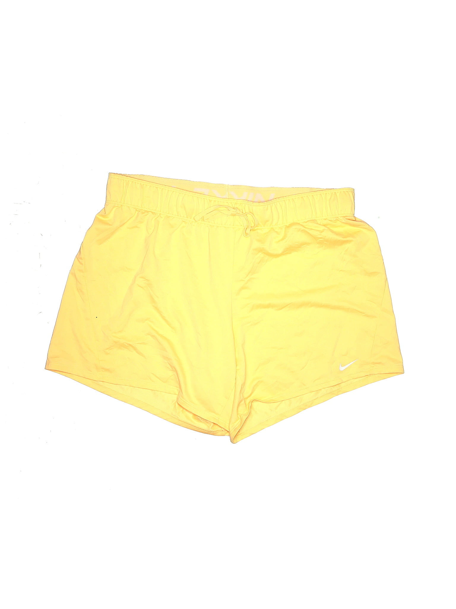 Nike 100% Polyester Solid Yellow Athletic Shorts Size L - 56% off | ThredUp