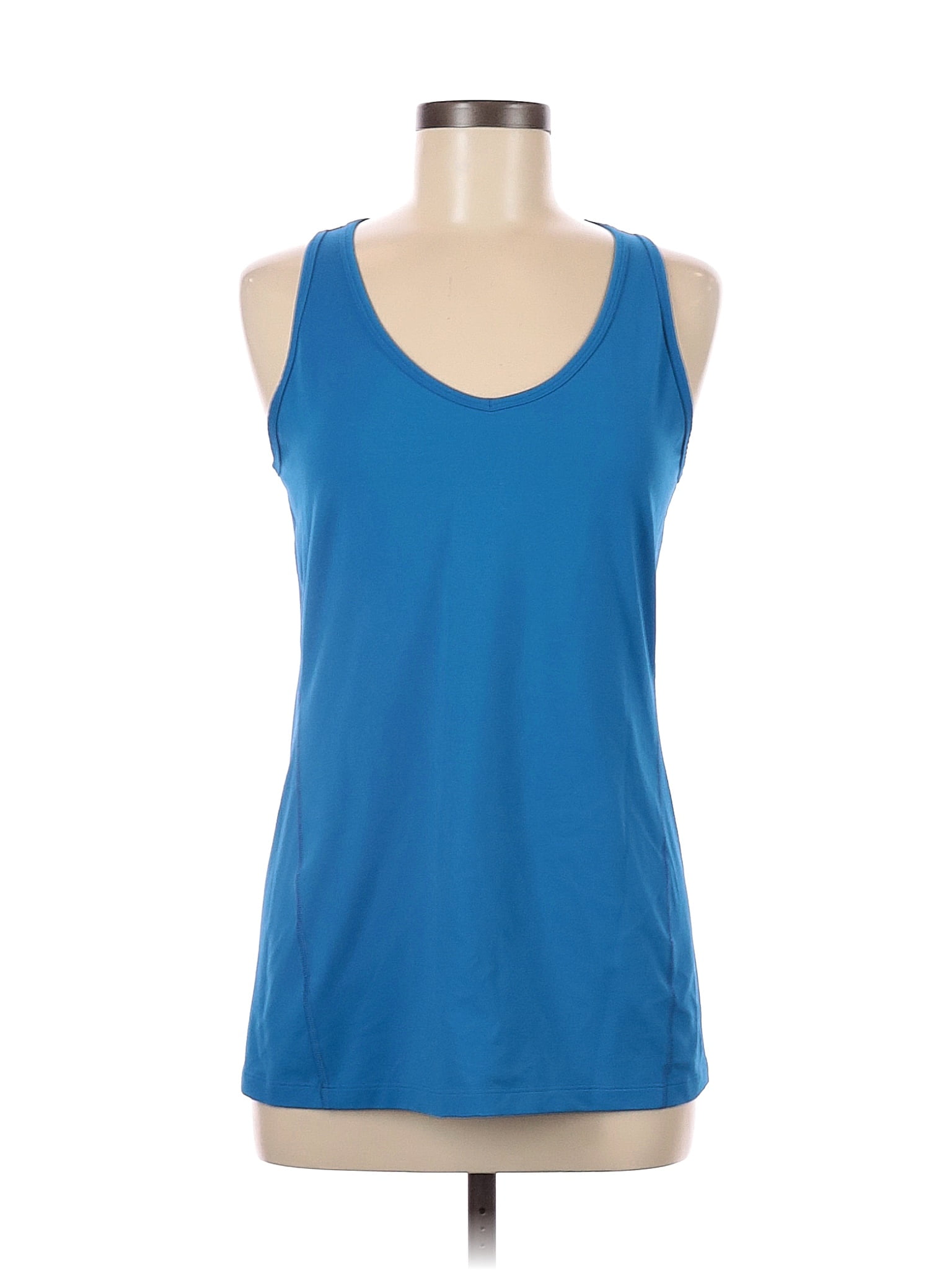 lucy Color Block Solid Blue Active Tank Size M - 63% off | thredUP