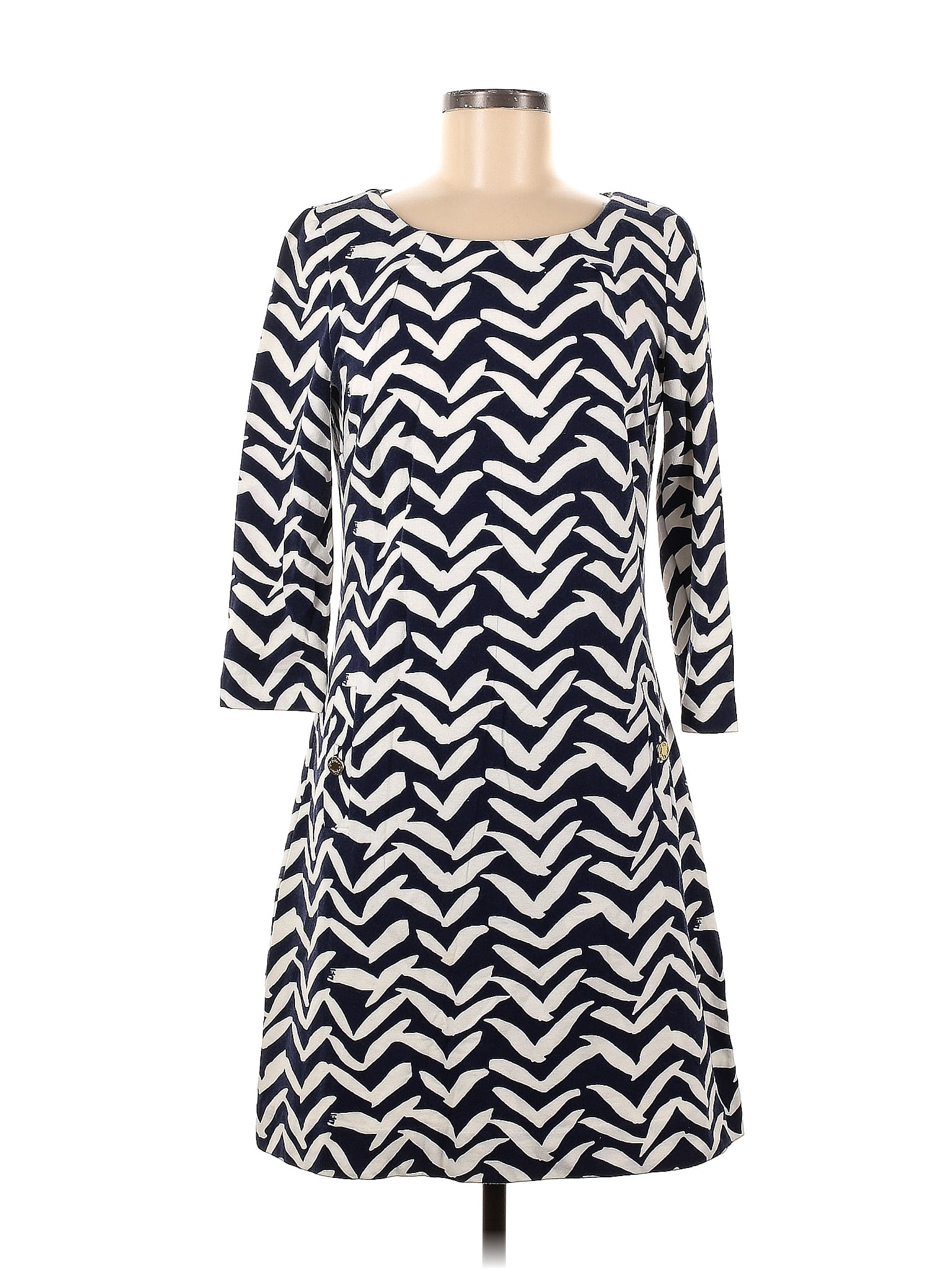 Lilly Pulitzer Chevron Herringbone Chevron Multi Color Blue Casual
