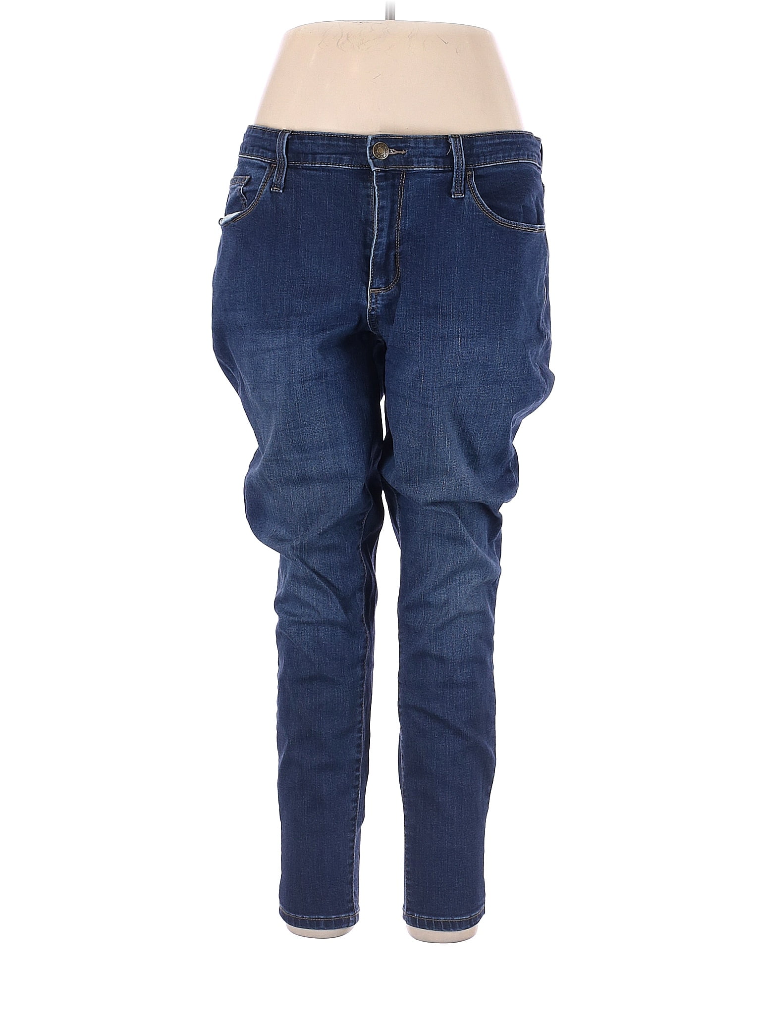 Ava & Viv Solid Blue Jeans Size 14 - 43% off | thredUP