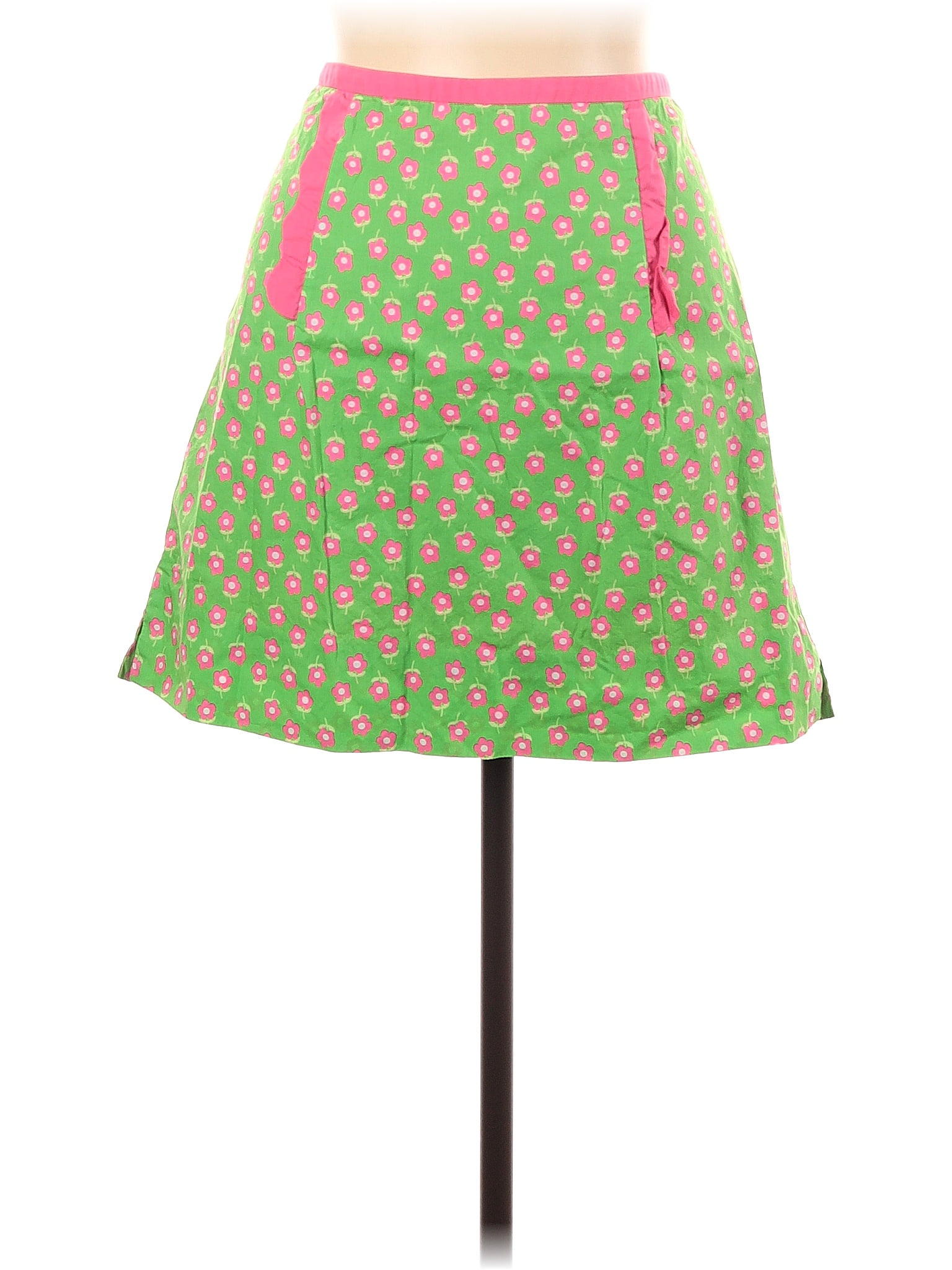 Lilly Pulitzer 100 Cotton Polka Dots Green Casual Skirt Size 10 72
