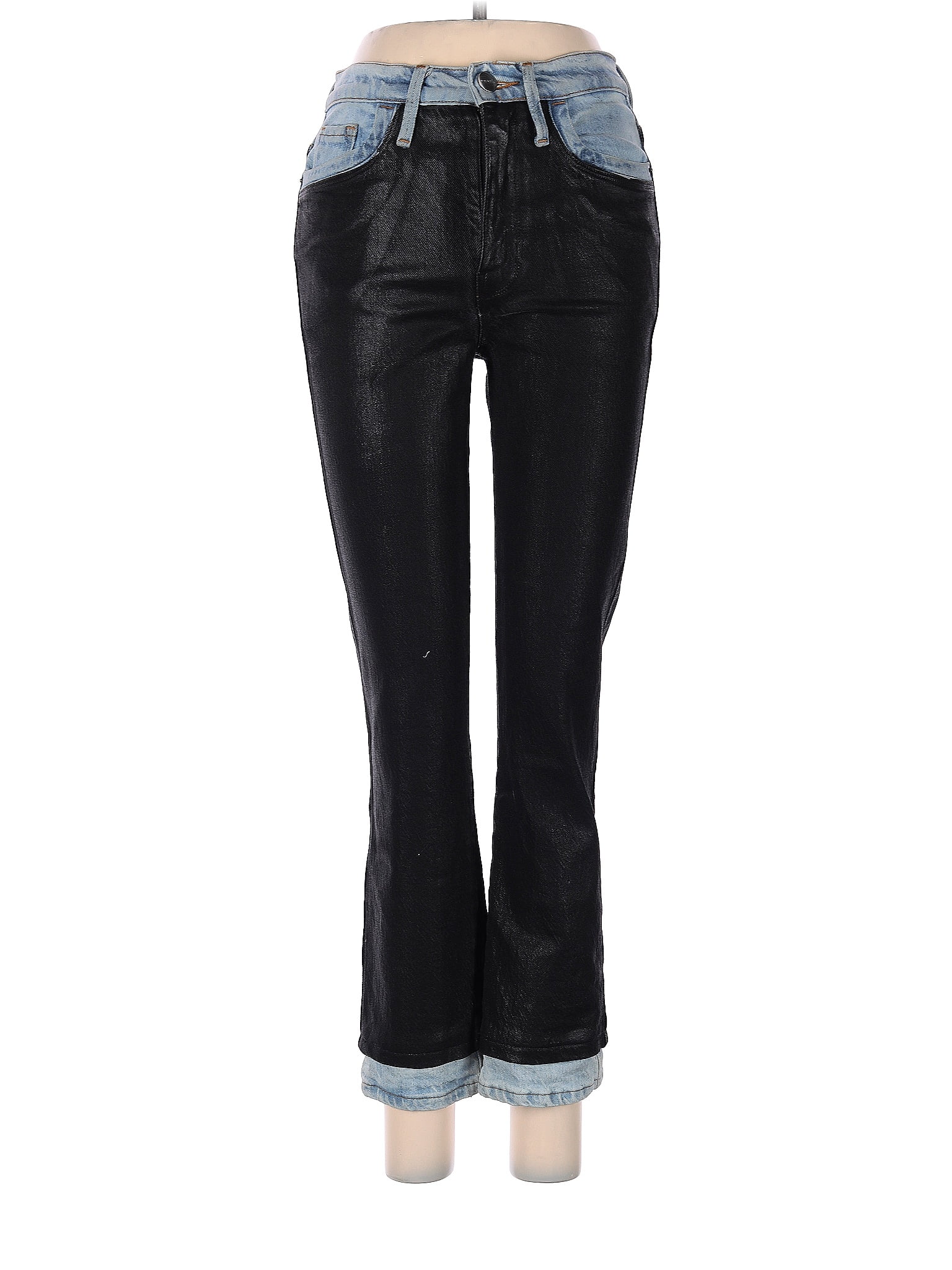 FRAME Solid Black Faux Leather Pants 25 Waist - 82% off | thredUP