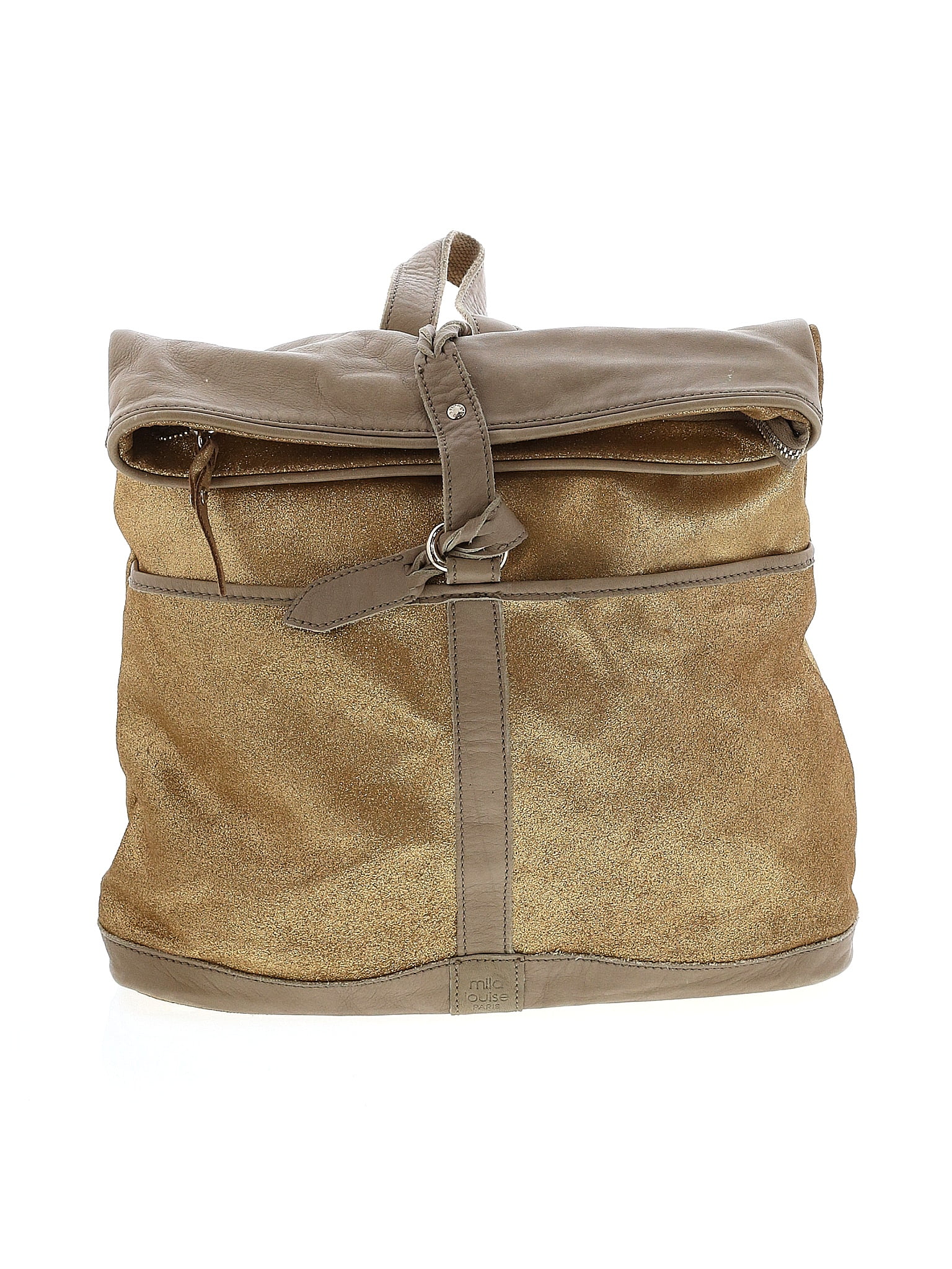 Mila Louise Solid Brown Gold Backpack One Size - 51% off | thredUP