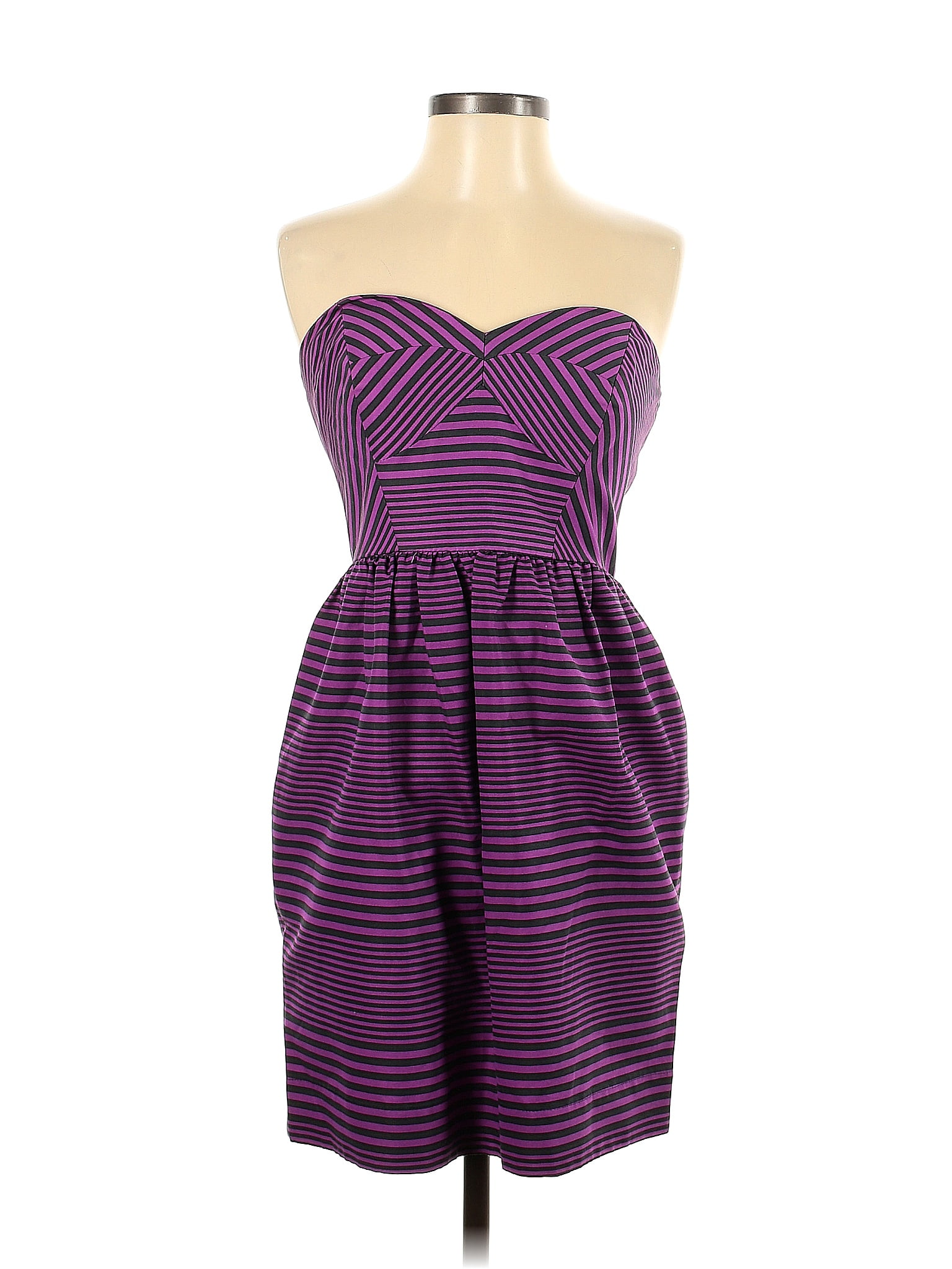 Shoshanna Stripes Multi Color Purple Casual Dress Size 4 83 Off