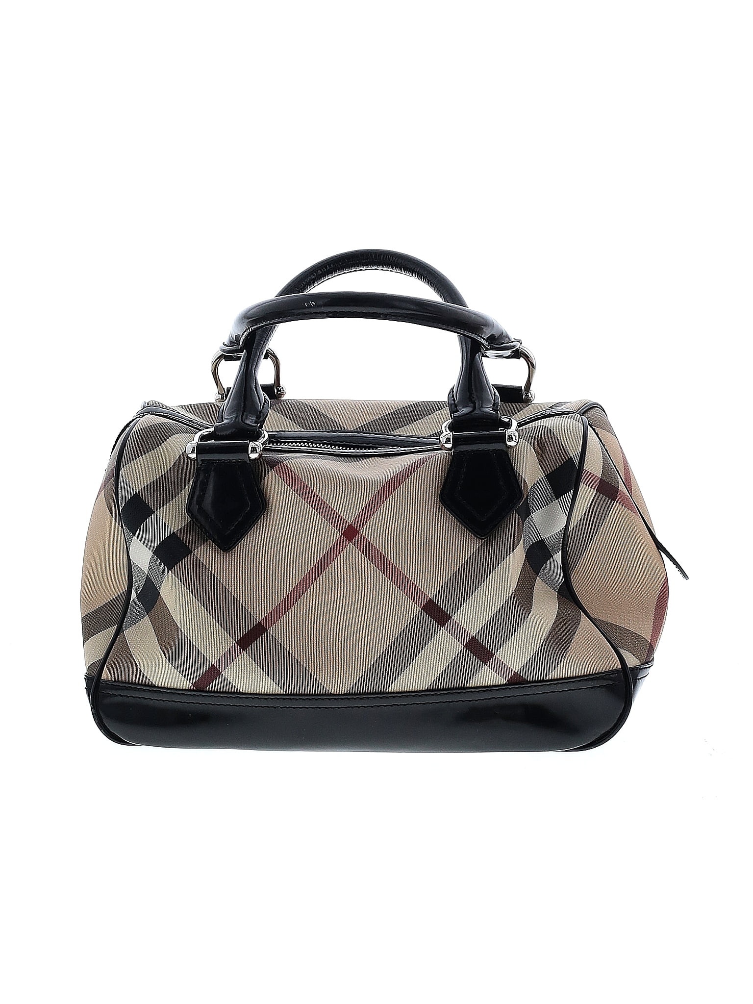 Burberry Color Block Plaid Tan Brown Nova Check Shoulder Bag One Size ...