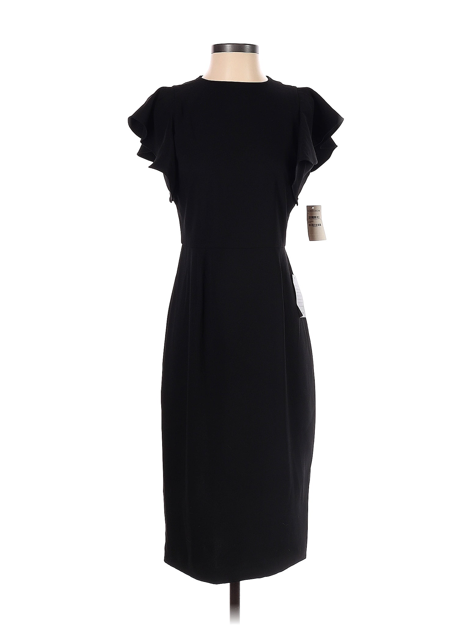 Chelsea28 100 Polyester Solid Black Casual Dress Size 4 71 Off