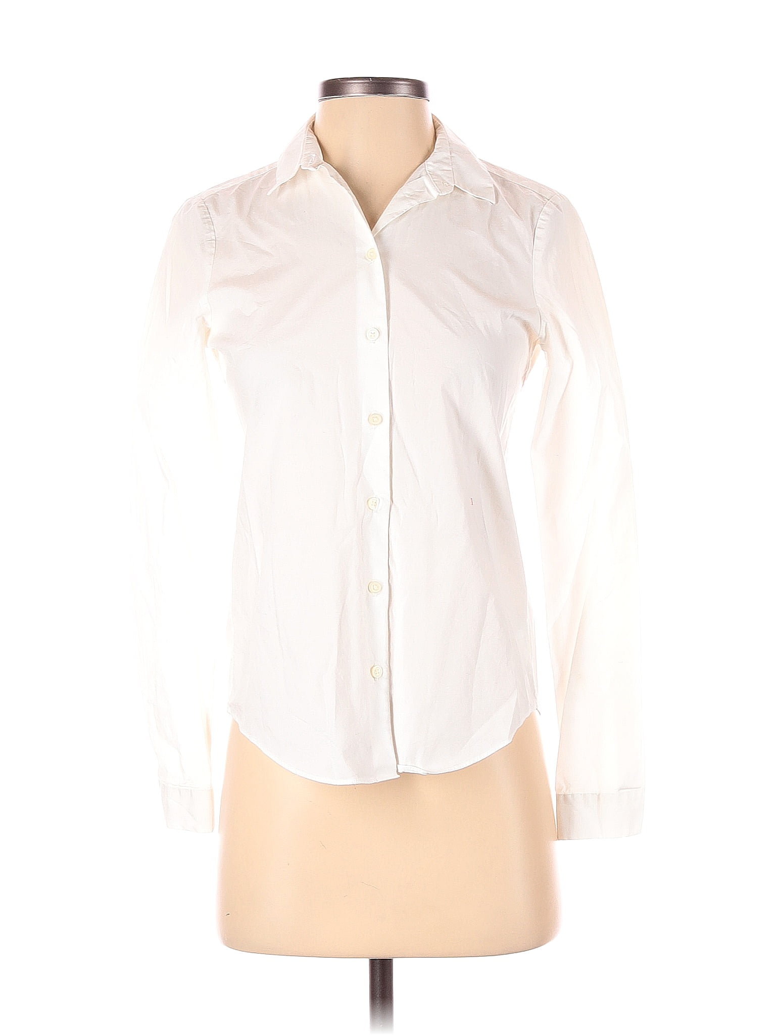 Everlane Solid White Long Sleeve Blouse Size 0 57 Off Thredup