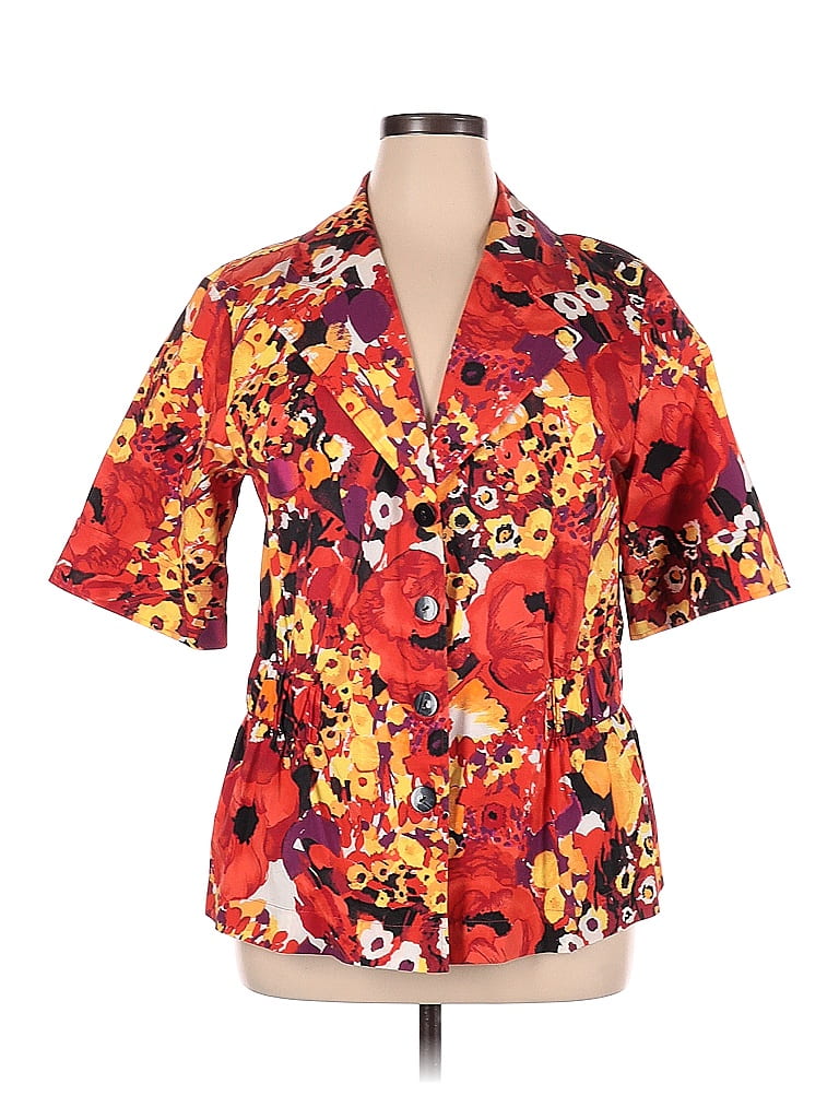 Covington Floral Orange Red Jacket Size XL - 59% off | ThredUp