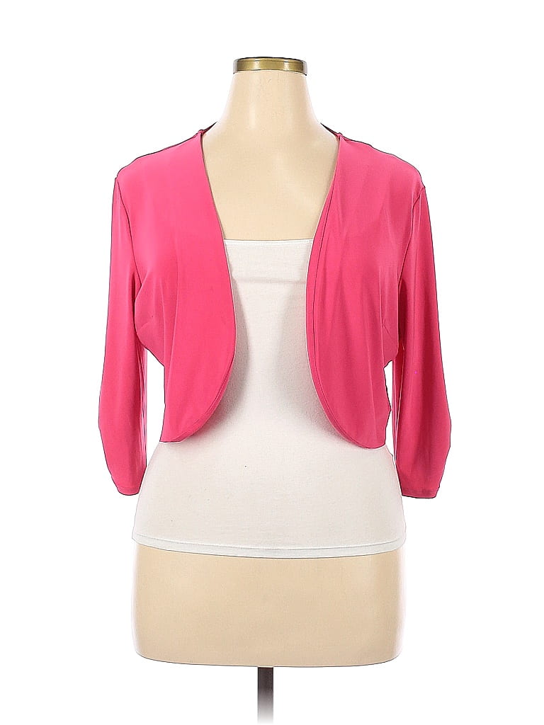 Perceptions Color Block Solid Pink Cardigan Size XL - 62% off | thredUP