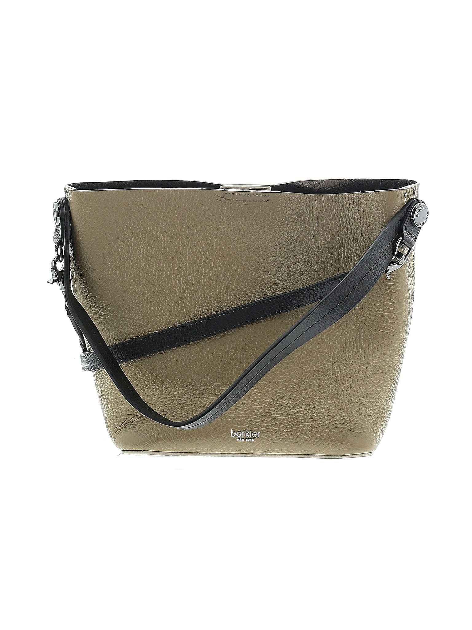 Botkier 100% Leather Color Block Solid Tan Green Leather Satchel One ...