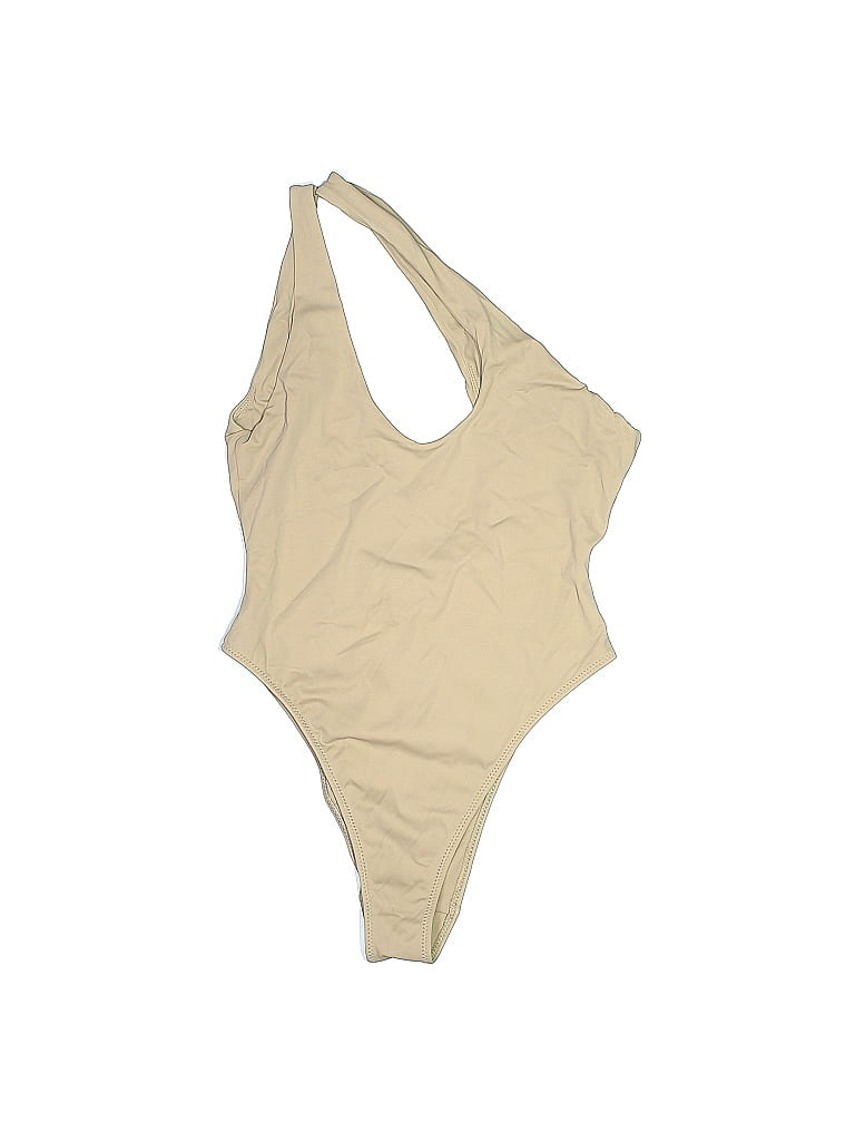 LA Hearts Solid Tan One Piece Swimsuit Size XS - 57% off | thredUP