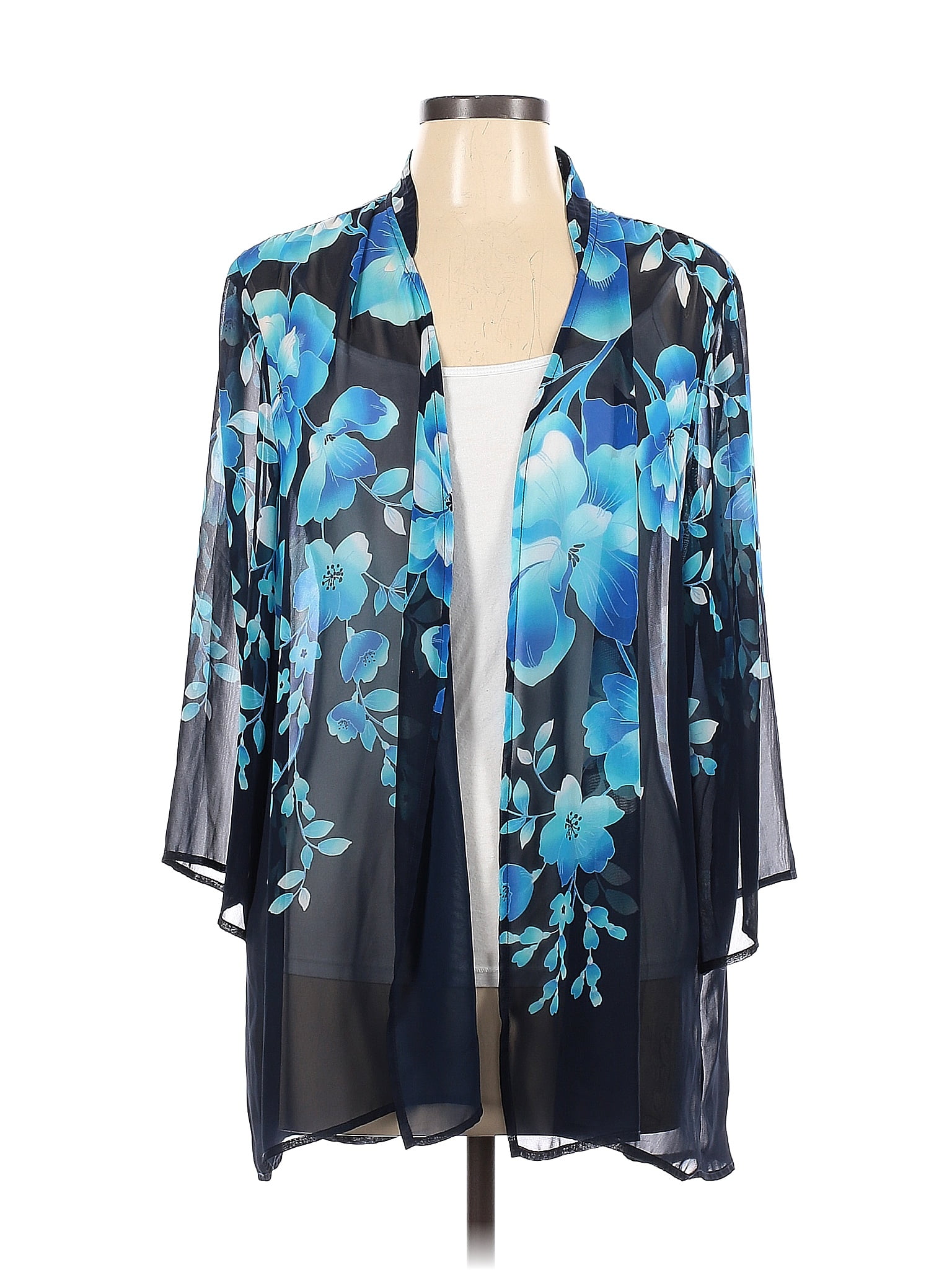 Susan Graver Blue Kimono Size L - 64% off | thredUP