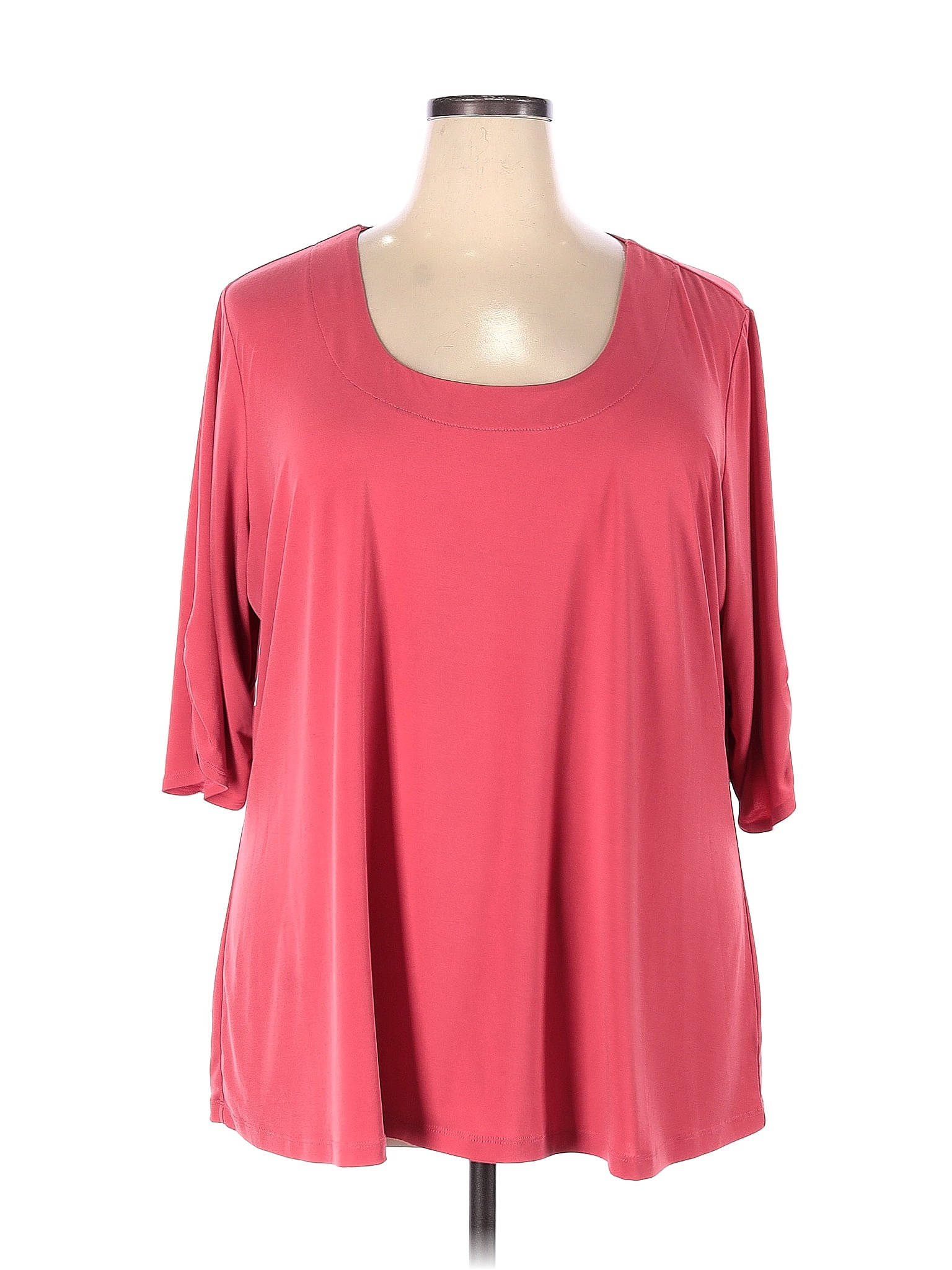 Susan Graver Solid Red 3 4 Sleeve T Shirt Size 2x Plus 62 Off