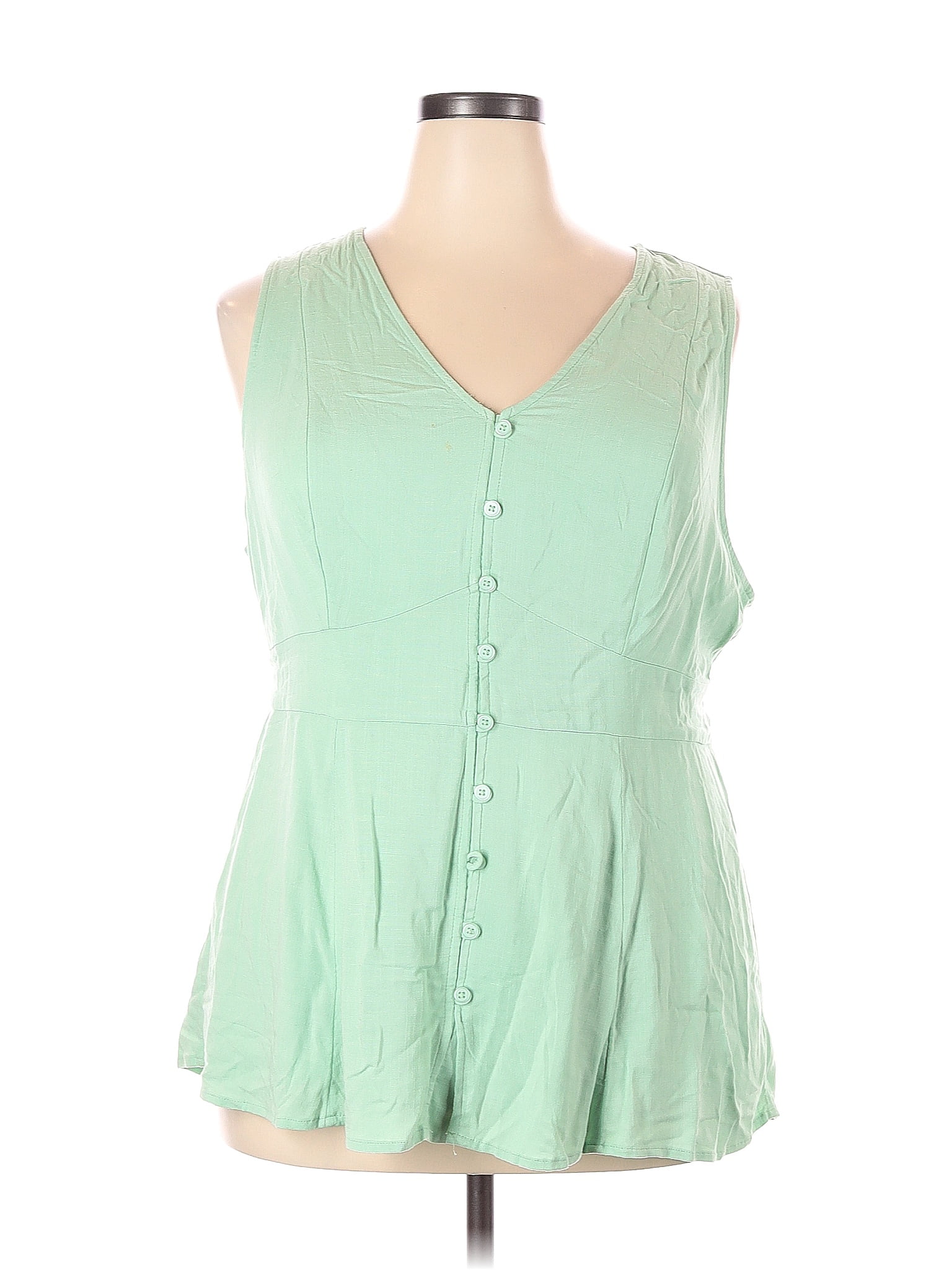 Torrid Green Sleeveless Blouse Size 2X Plus (2) (Plus) - 55% off | thredUP