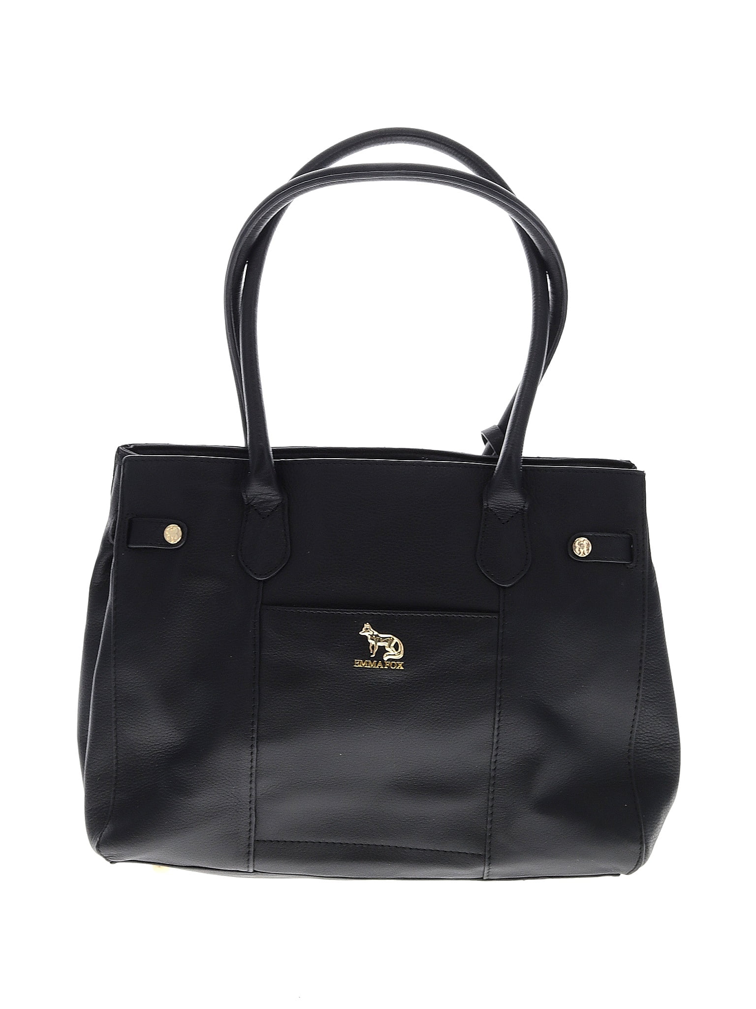 Emma Fox 100 Leather Black Leather Shoulder Bag One Size 76 Off Thredup