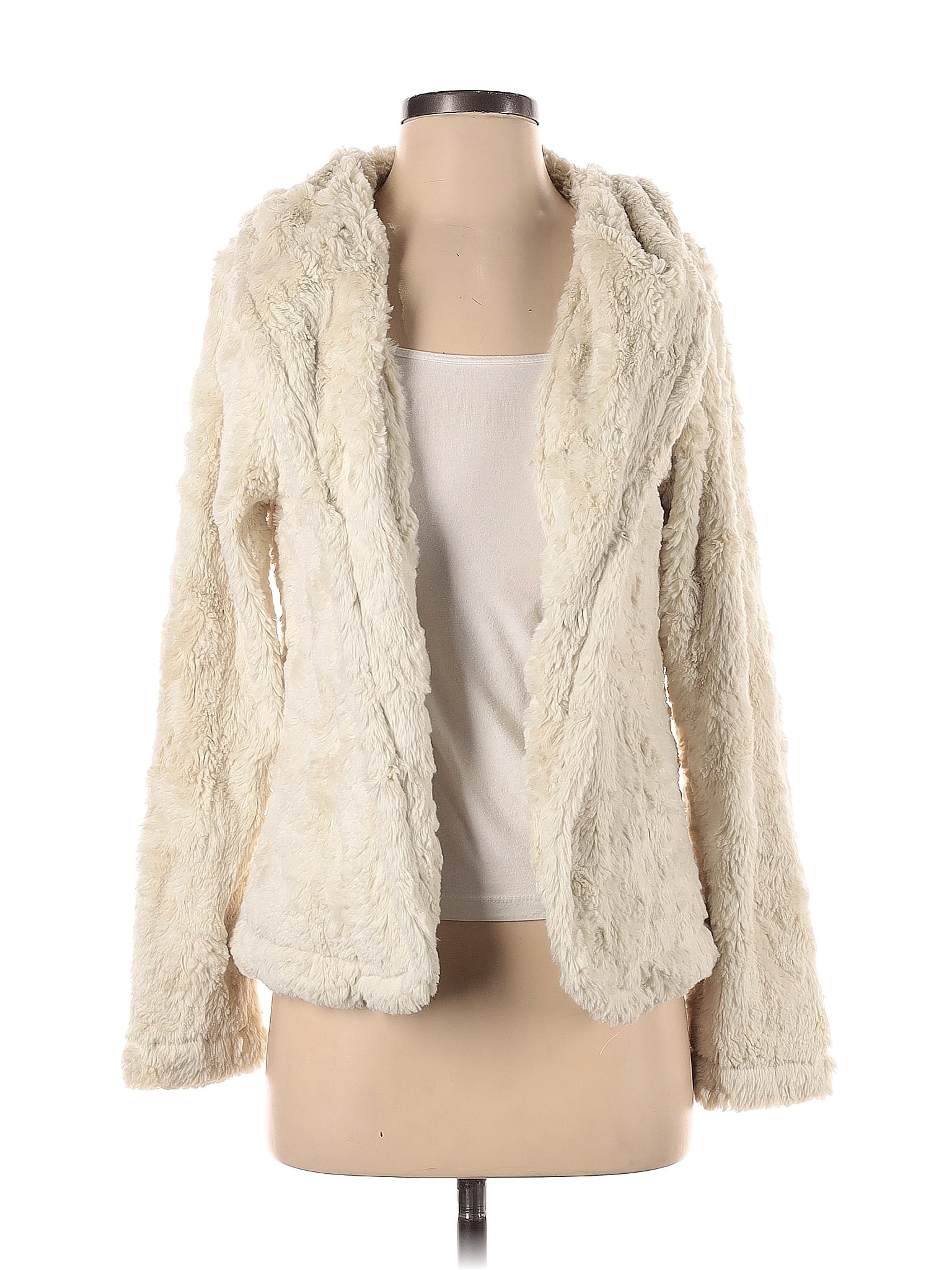 Dylan 100 Polyester Ivory Faux Fur Jacket Size Xs 79 Off Thredup