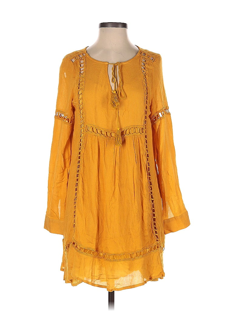 Listicle 100 Rayon Yellow Casual Dress Size S 79 Off Thredup