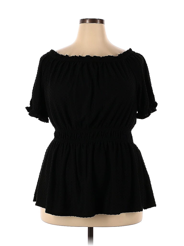 Lane Bryant Black Short Sleeve Blouse Size 18 20 Plus Plus 66