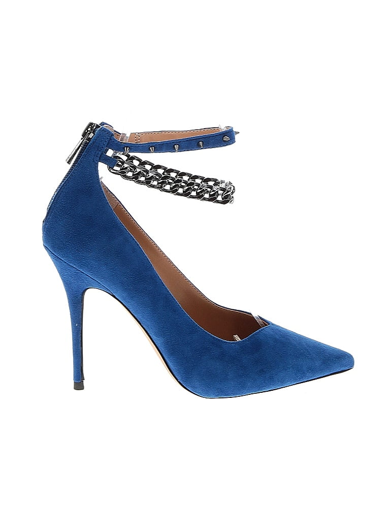 Jessica Simpson 100% Leather Blue Heels Size 6 1/2 - 72% off | thredUP