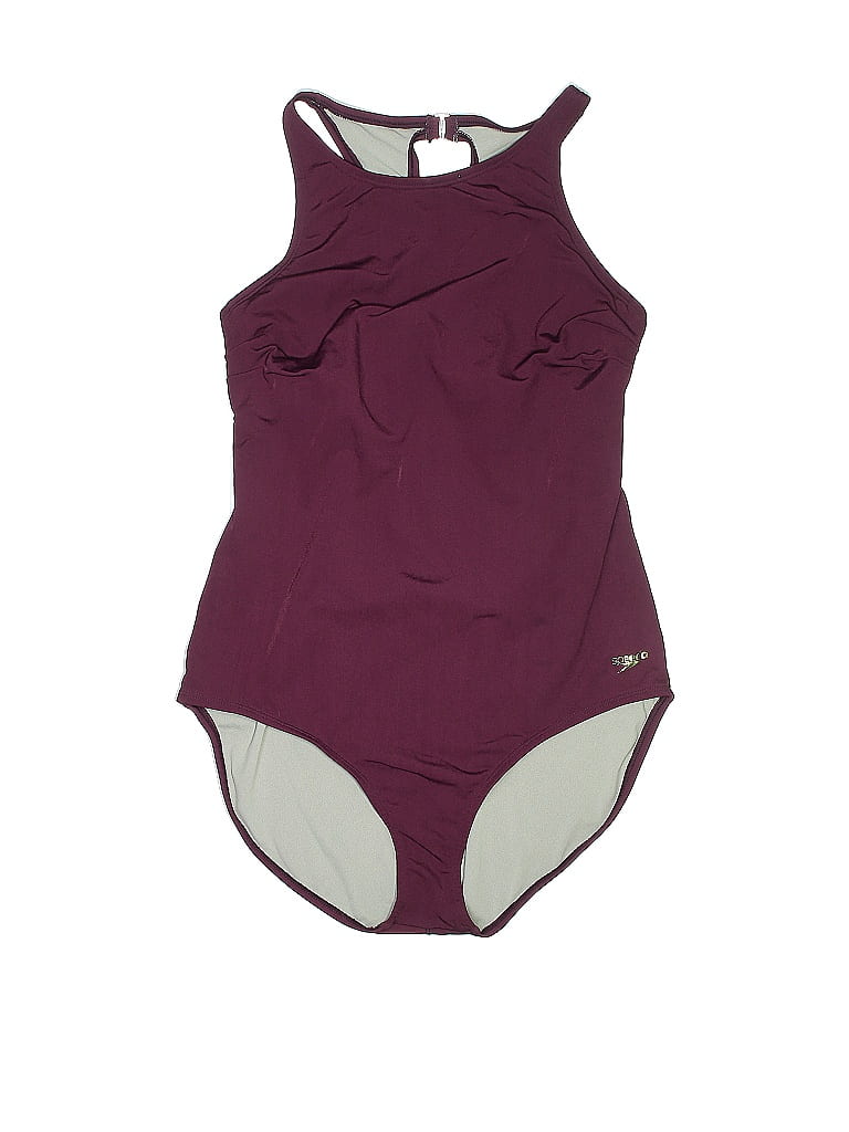 Speedo 100% Polyester Maroon Burgundy One Piece Swimsuit Size 16 - 41% ...