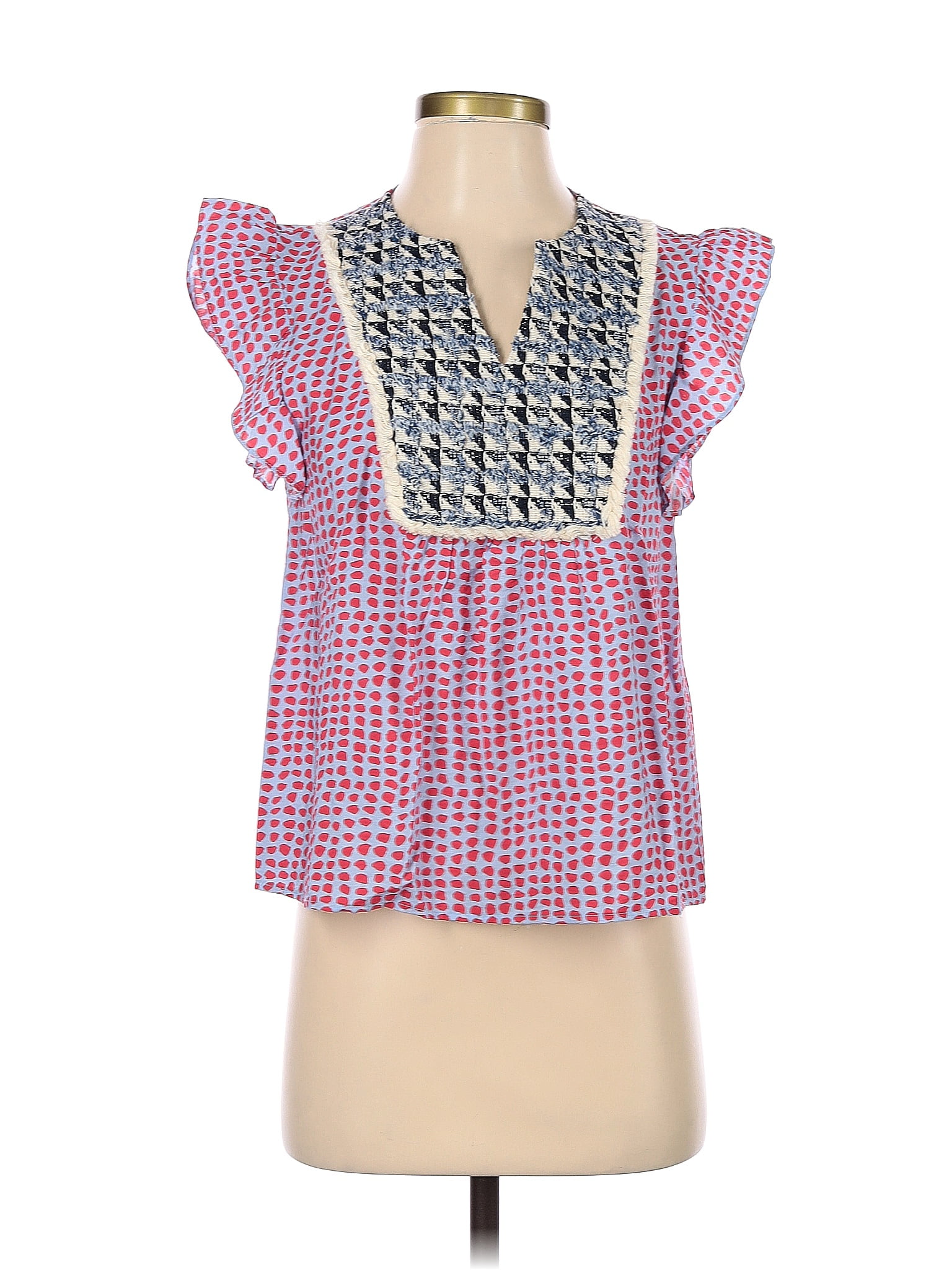 THML Red Short Sleeve Blouse Size XS - 62% off | thredUP