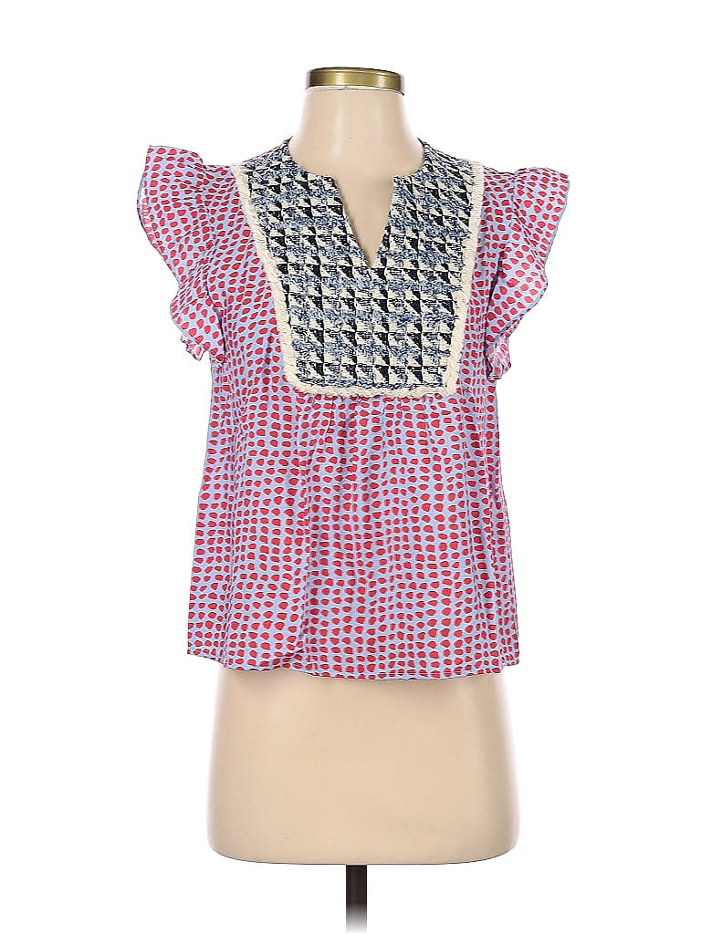 THML Red Short Sleeve Blouse Size XS - 62% off | thredUP