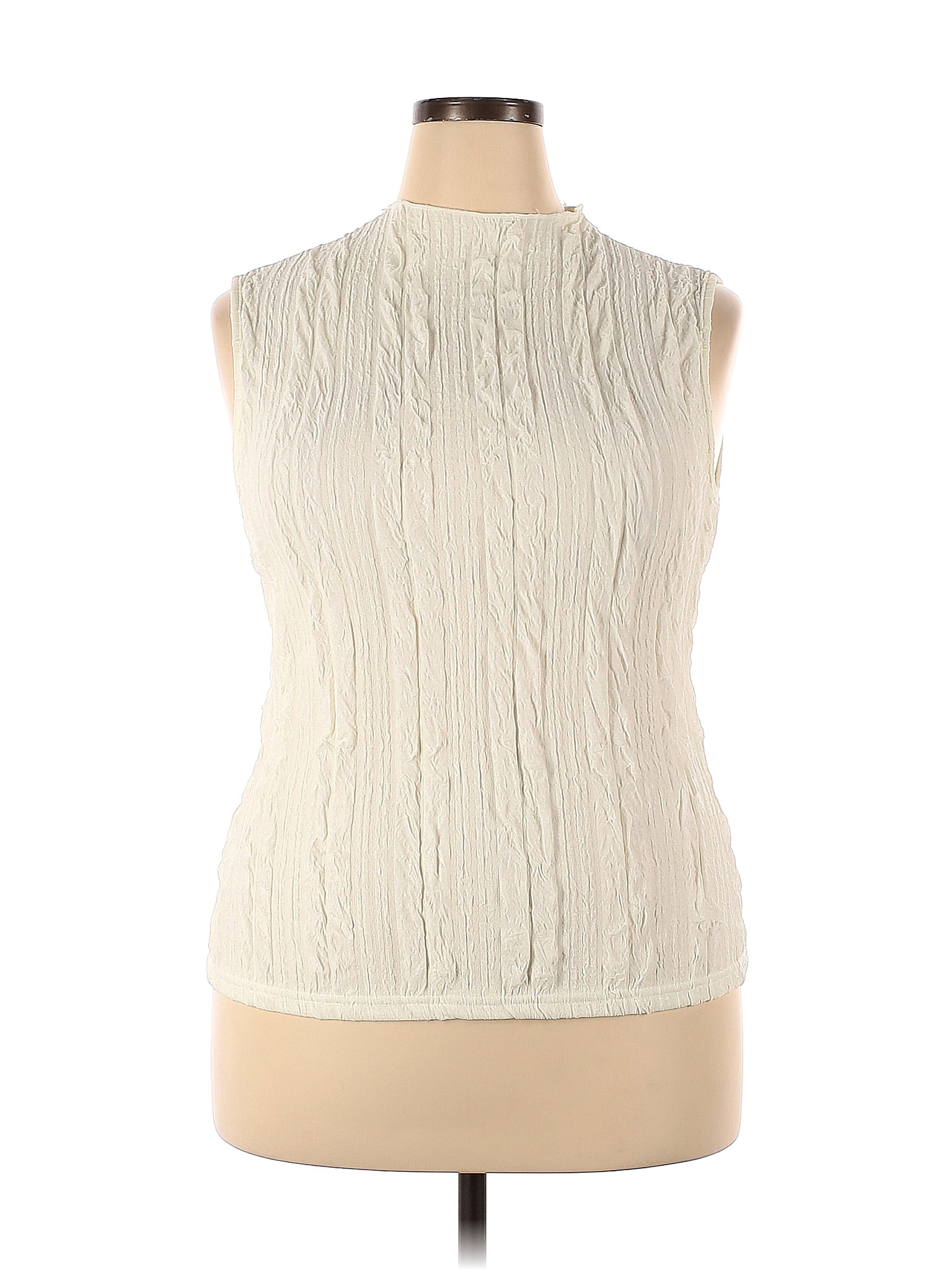 Shein Solid Ivory Sleeveless Top Size 2x Plus 18 Off Thredup