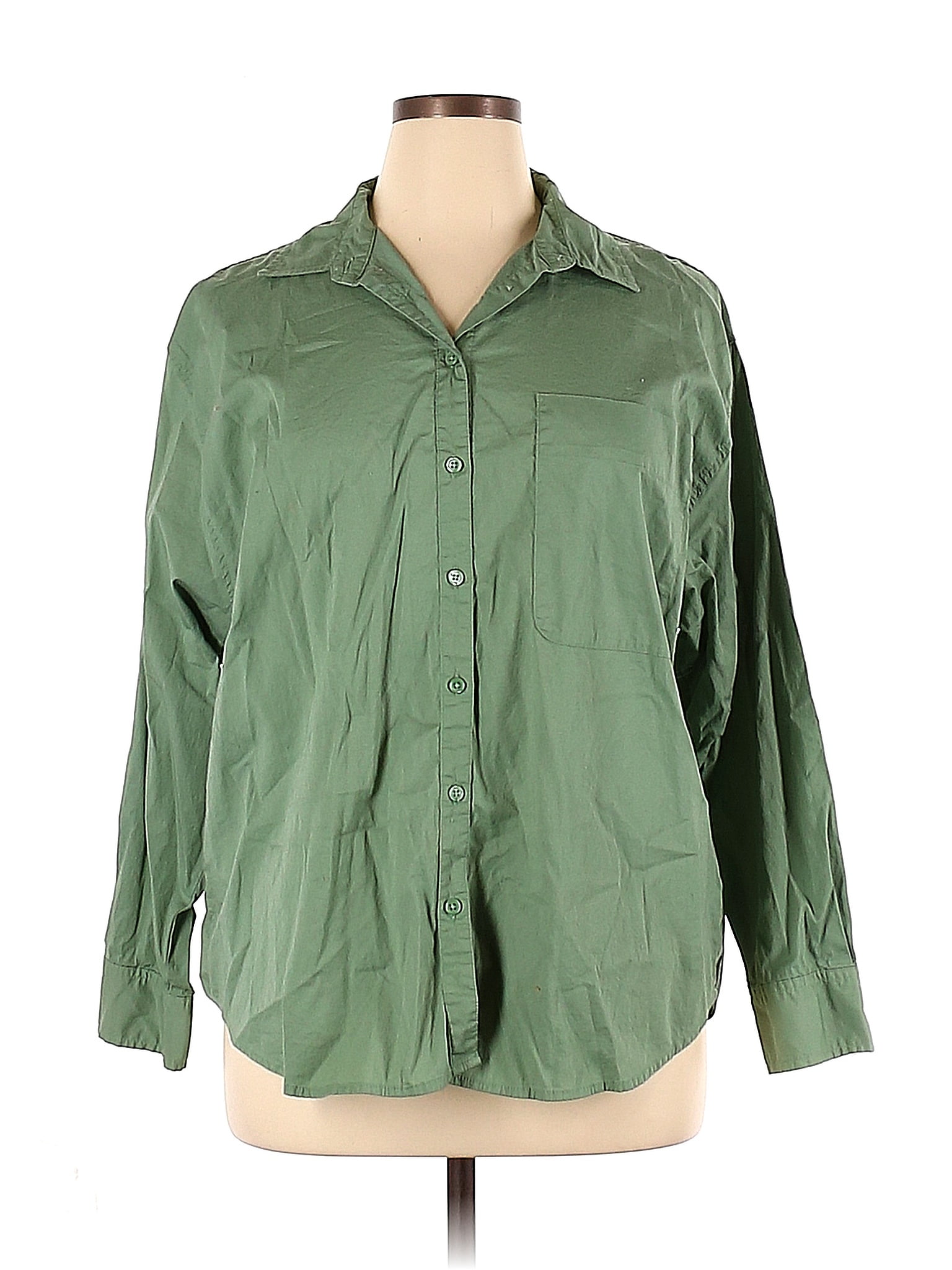 A New Day Green Long Sleeve Button Down Shirt Size Xl 50 Off Thredup