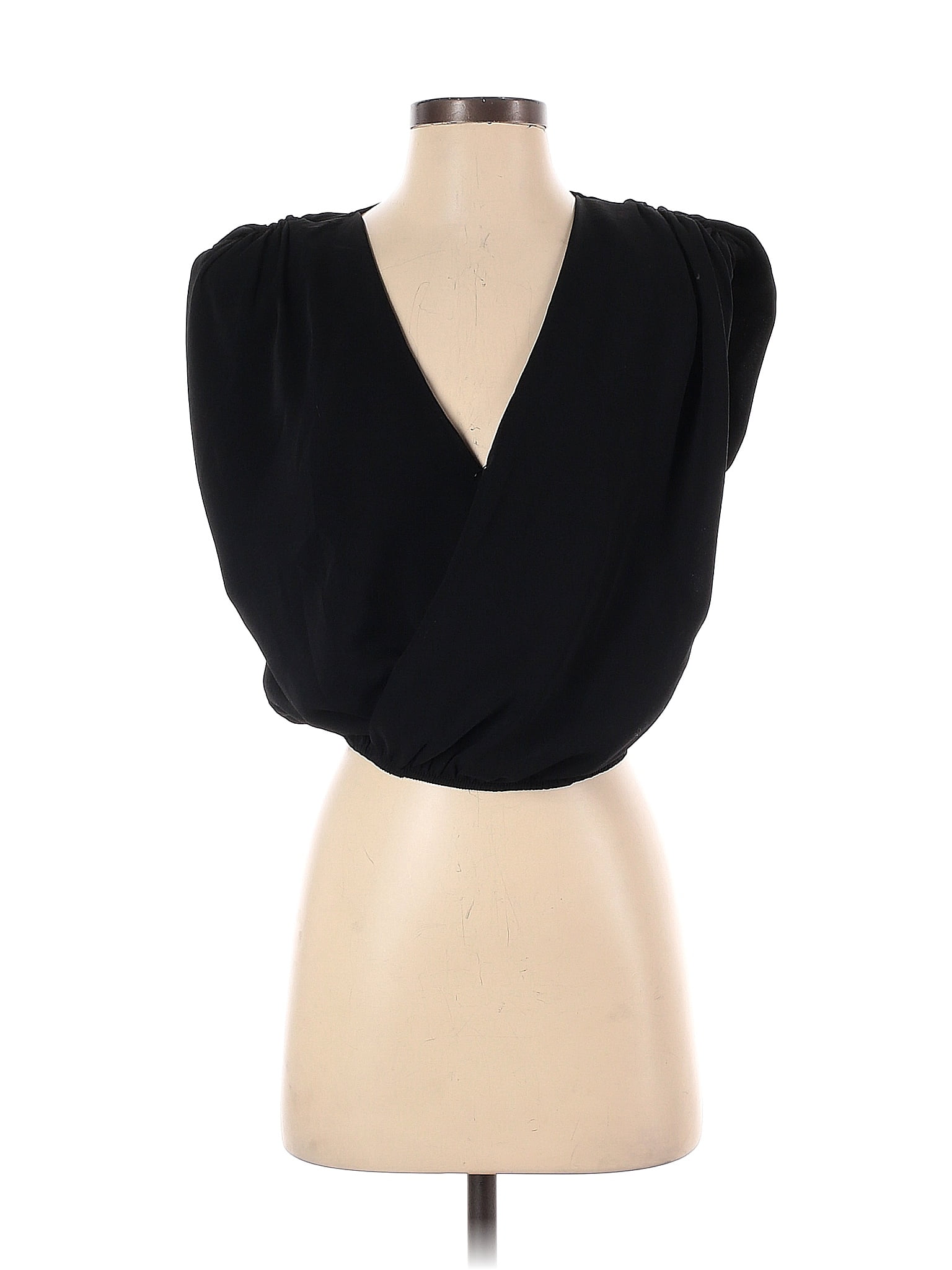 Zara 100 Polyester Solid Black Sleeveless Top Size Xs 48 Off Thredup
