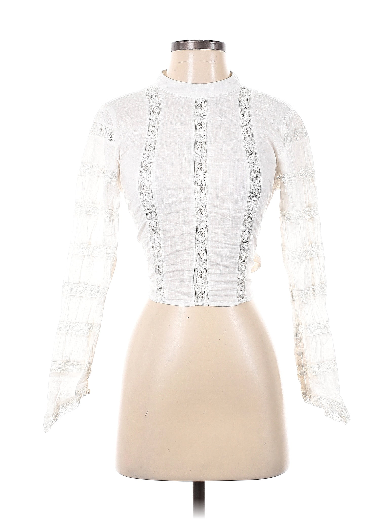 Free People White Long Sleeve Blouse Size Xs 67 Off Thredup